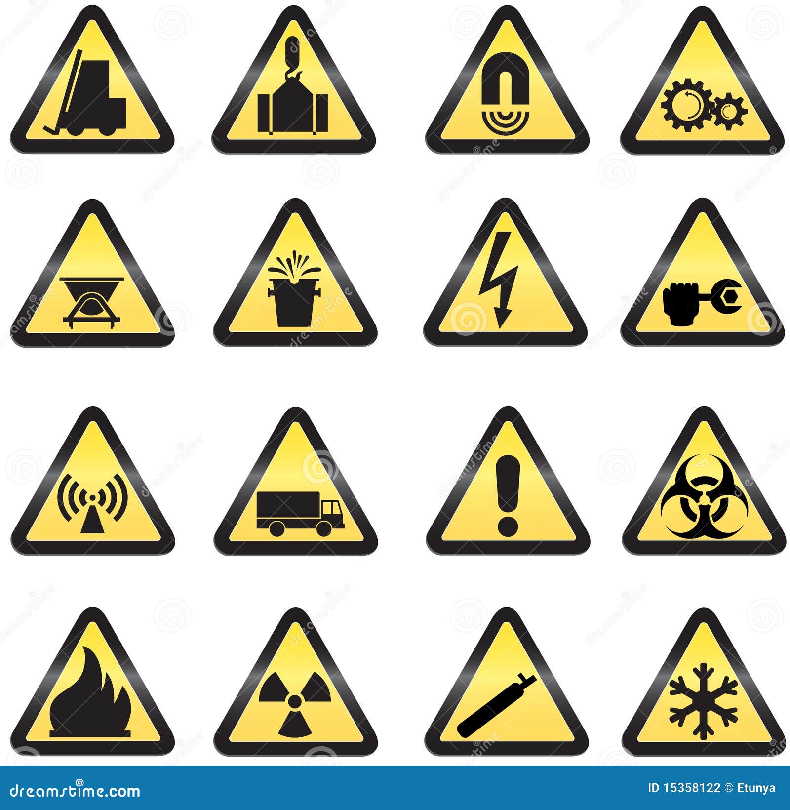 De Pictogrammen Van Het Gevaar Vector Illustratie - Illustration of ...