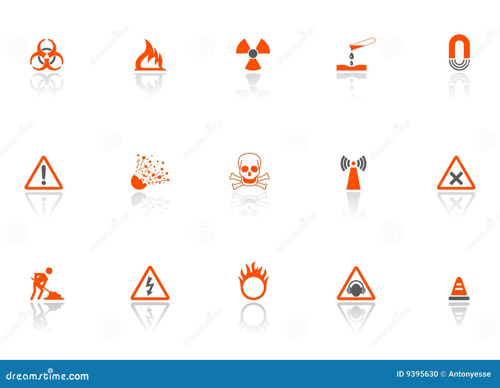 De Pictogrammen Van Het Gevaar Vector Illustratie - Illustration of ...