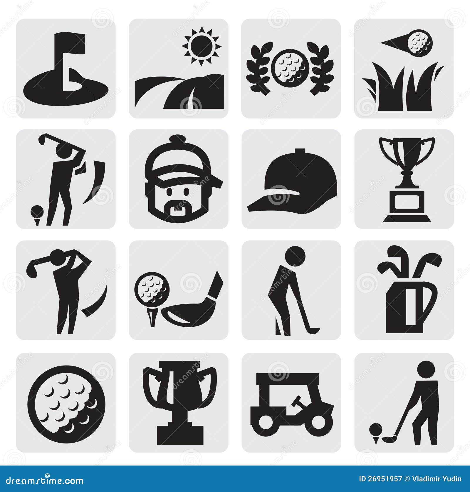 De Pictogrammen Van Het Golf Vector Illustratie - Illustration of vlag ...