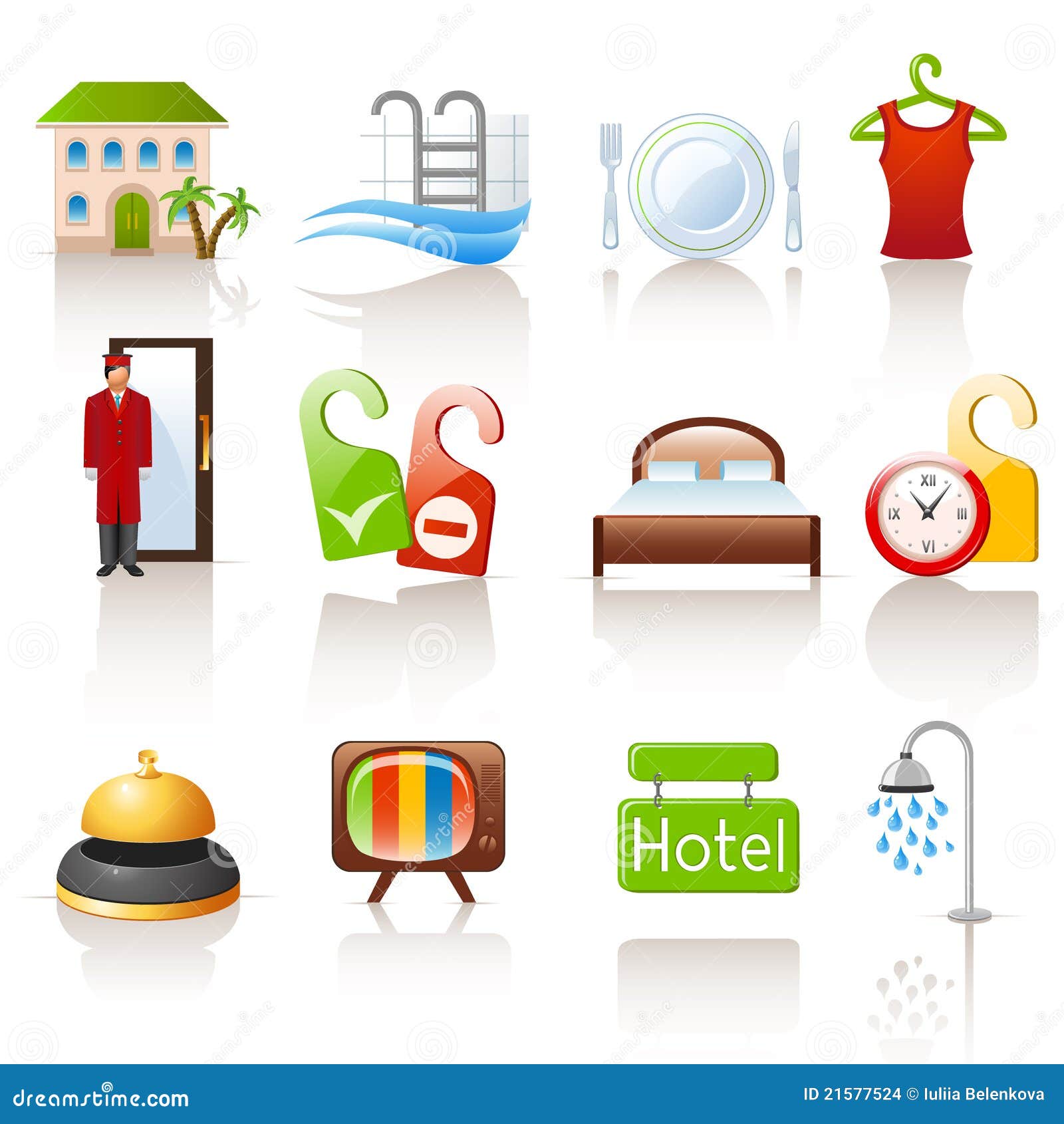 De Pictogrammen Van Het Hotel Vector Illustratie - Illustration of ...