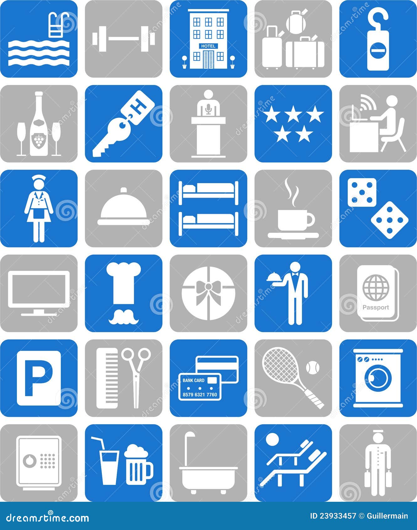 De Pictogrammen Van Het Hotel Vector Illustratie - Illustration of ...