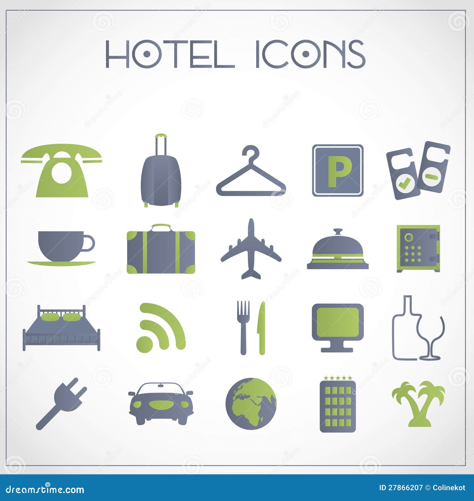 De Pictogrammen Van Het Hotel Vector Illustratie - Illustration of ...
