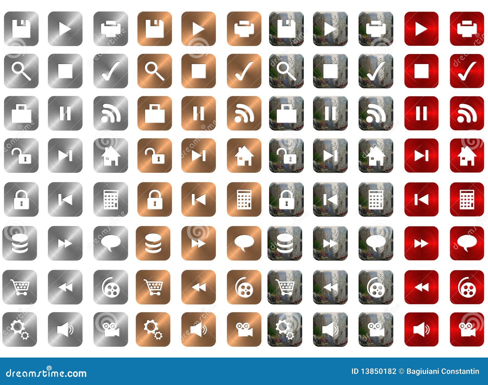 De Pictogrammen Van Het Metaal Stock Illustratie - Illustration of rood ...