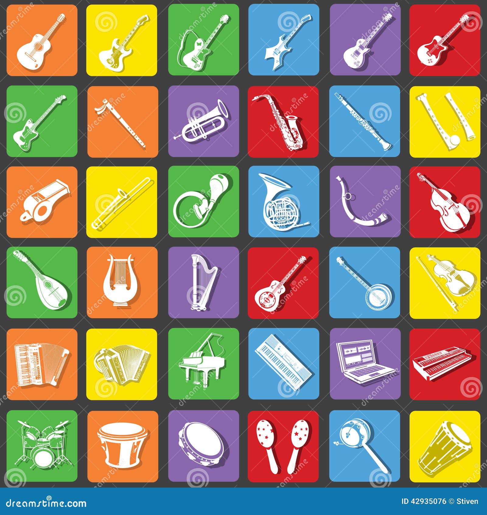 De Pictogrammen Van Het Muziekinstrument Vector Illustratie ...