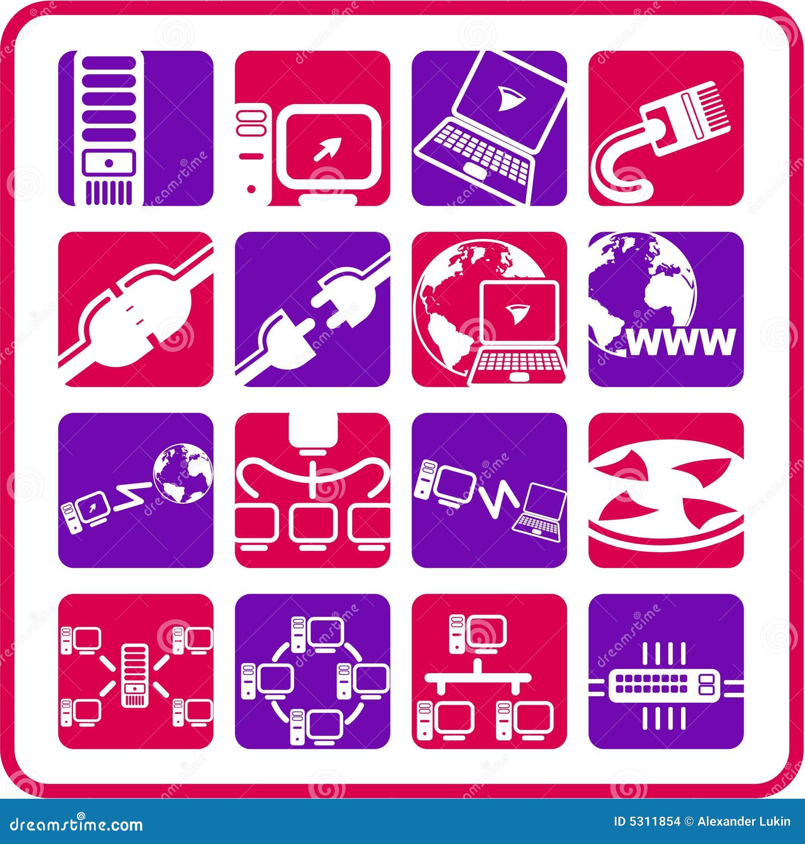 De Pictogrammen Van Het Netwerk Vector Illustratie - Illustration of ...