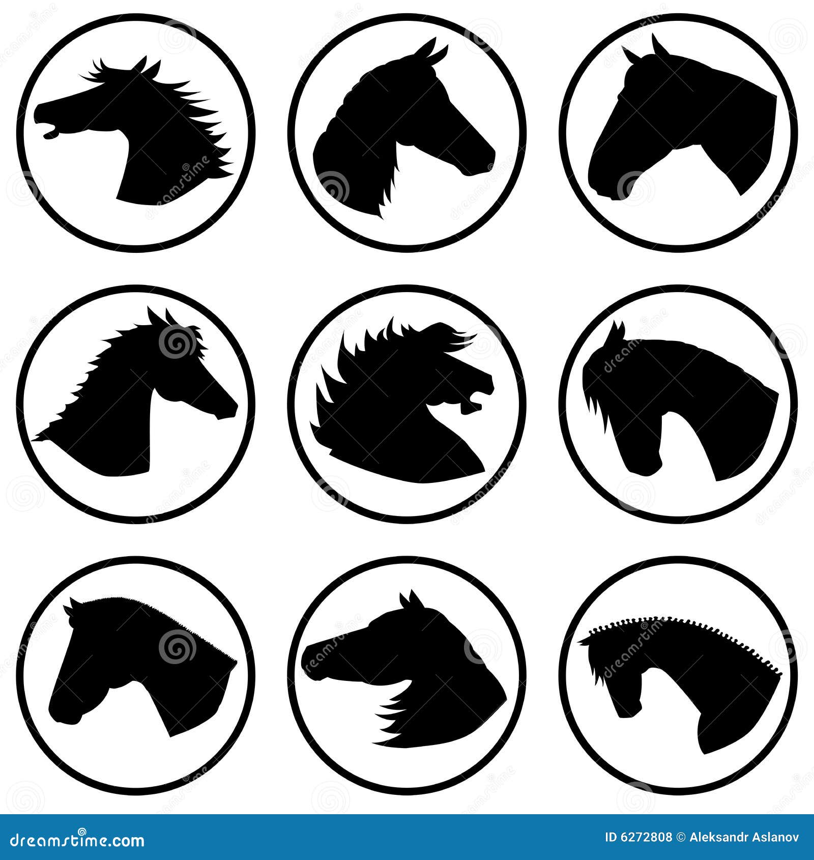 De Pictogrammen Van Het Paard Vector Illustratie - Illustration of vrij ...