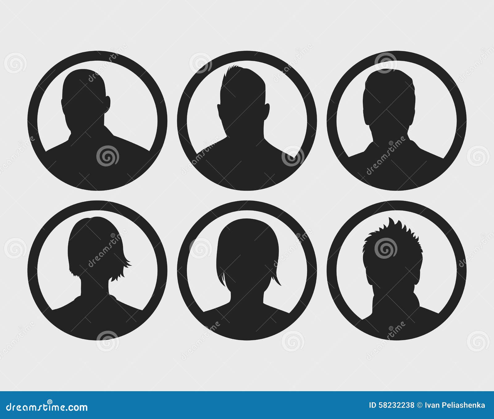 De Pictogrammen Van Het Profielbeeld Vector Illustratie - Illustration ...