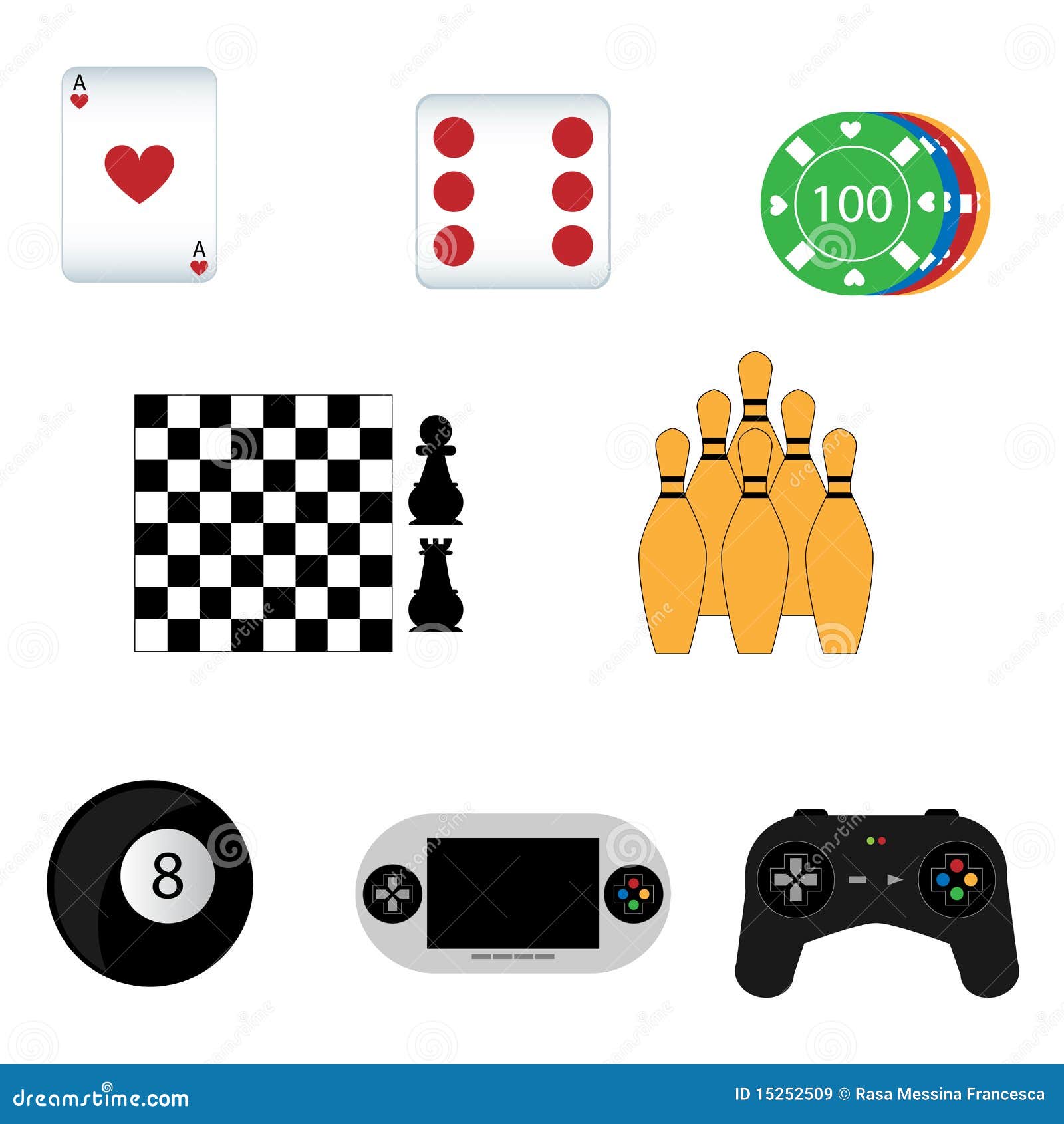 De Pictogrammen Van Het Spel Vector Illustratie - Illustration of klem ...