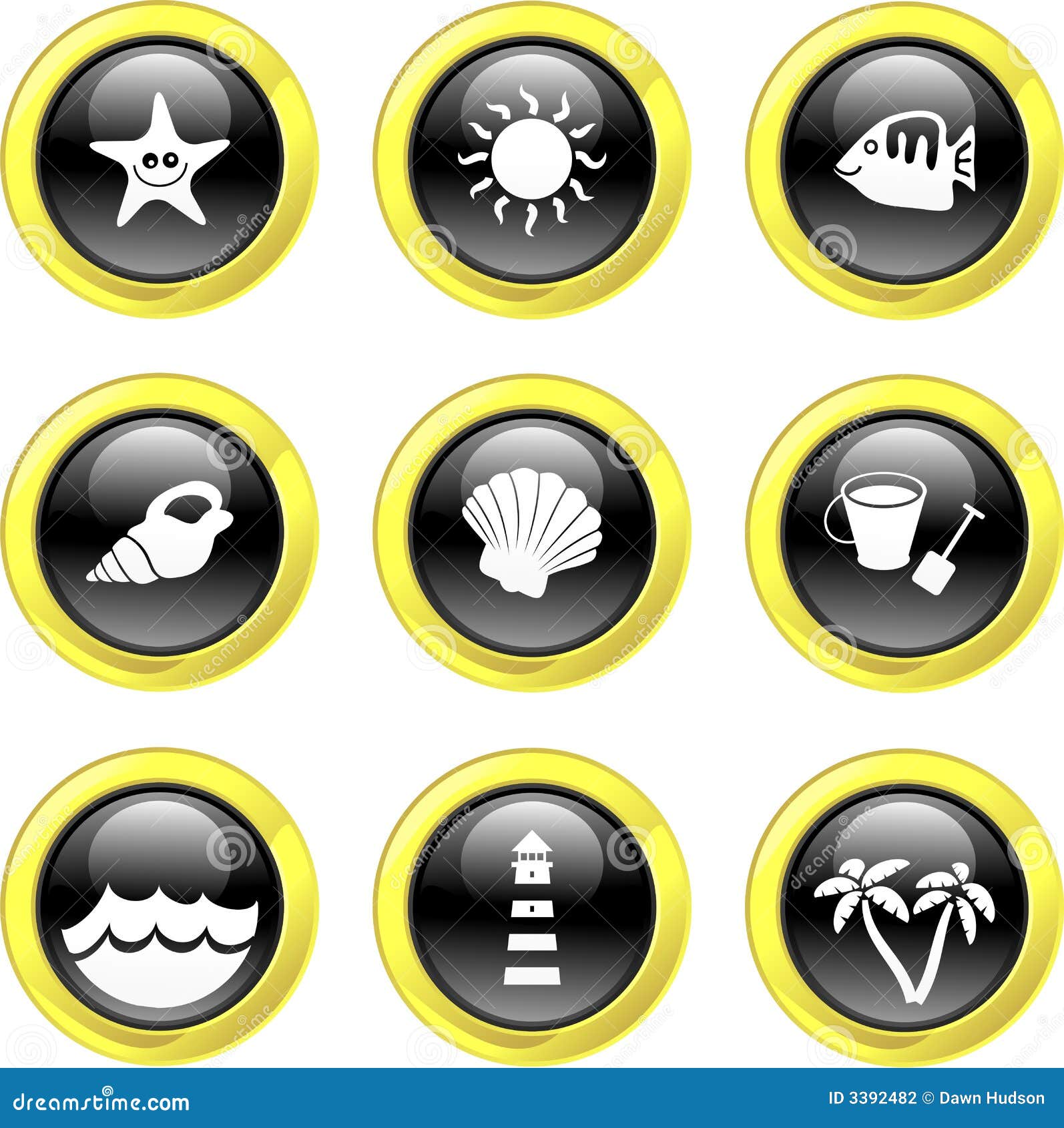 De Pictogrammen Van Het Strand Stock Illustratie - Illustration of ...