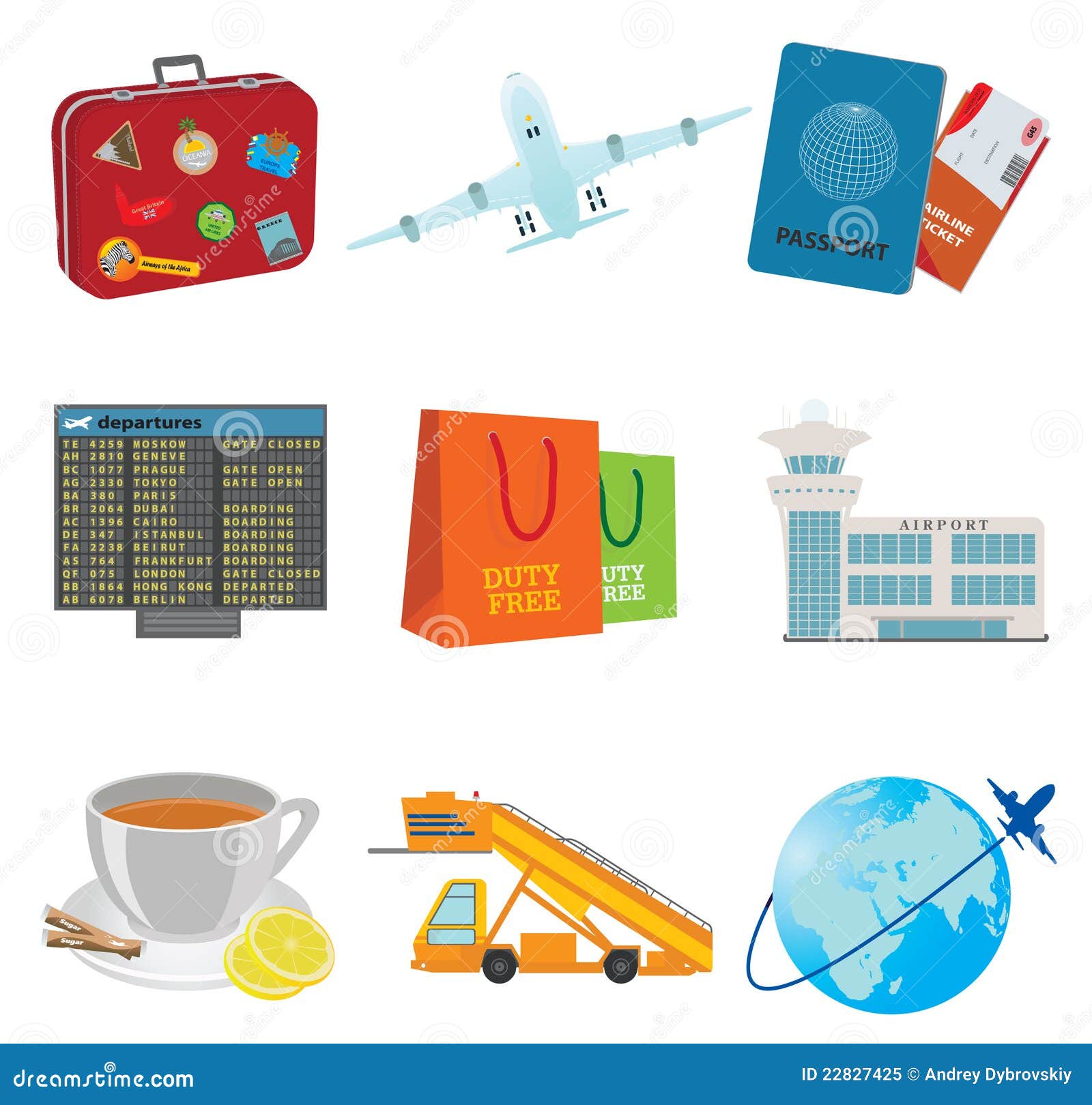 De Pictogrammen Van Het Toerisme Vector Illustratie - Illustration of ...