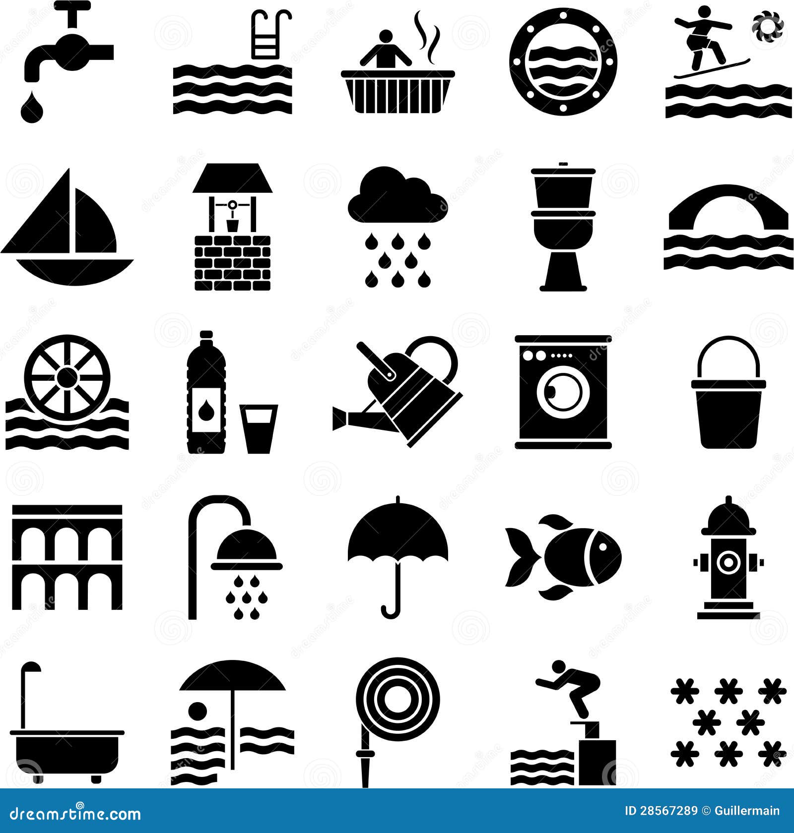 De Pictogrammen Van Het Water Vector Illustratie - Illustration of ...