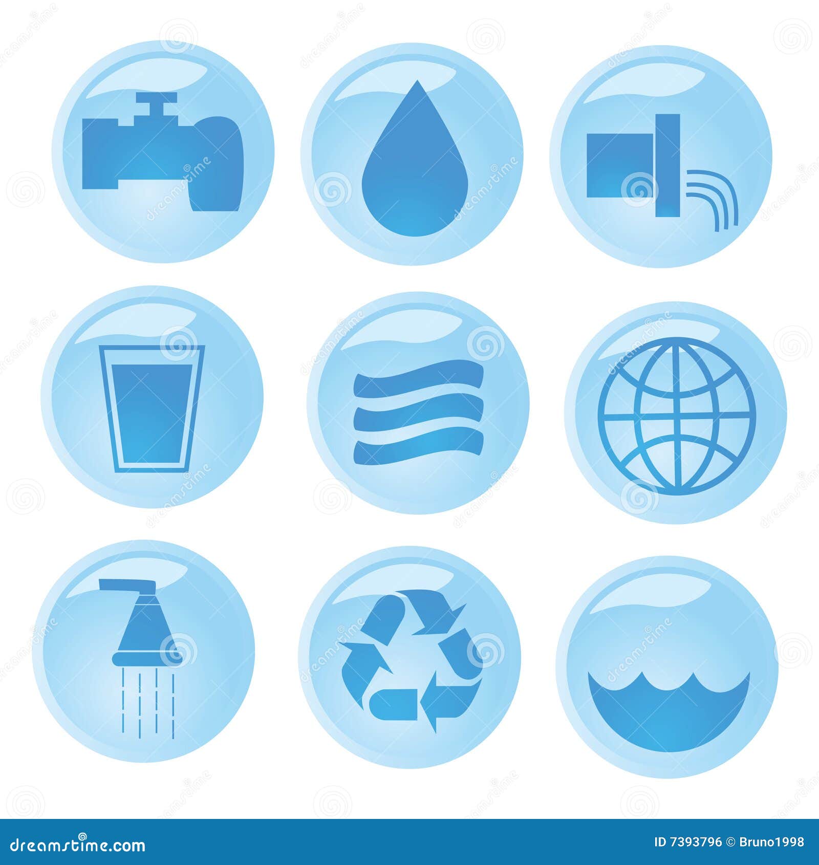 De Pictogrammen Van Het Water Vector Illustratie - Illustration of ...