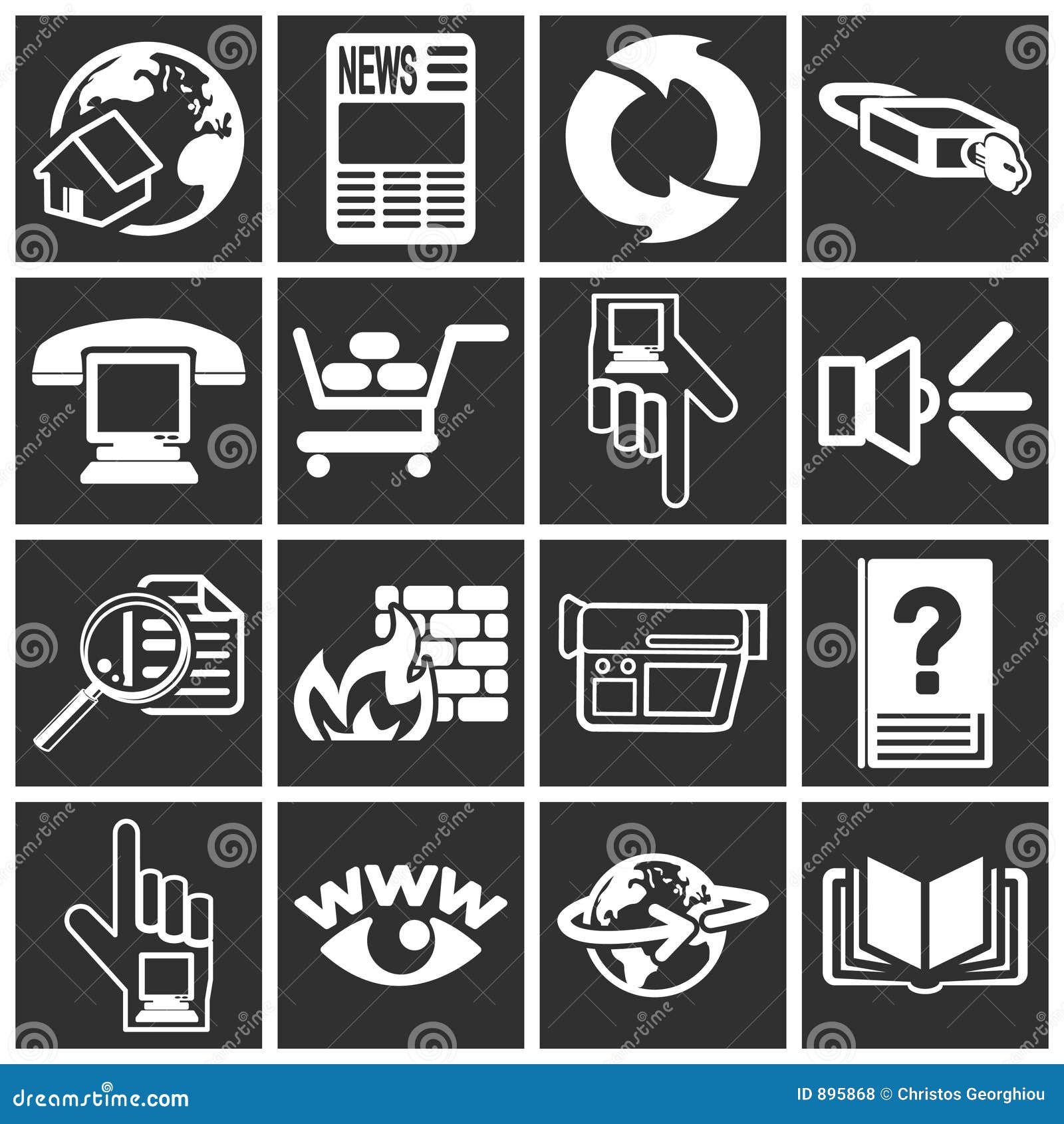 De Pictogrammen Van Het Web Vector Illustratie - Illustration of handel ...