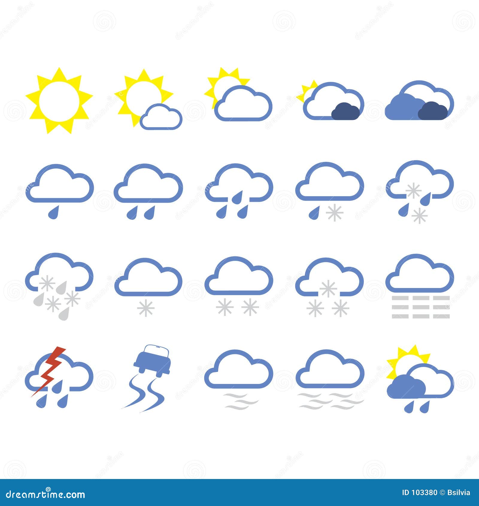 De Pictogrammen Van Het Weer Vector Illustratie - Illustration of ...