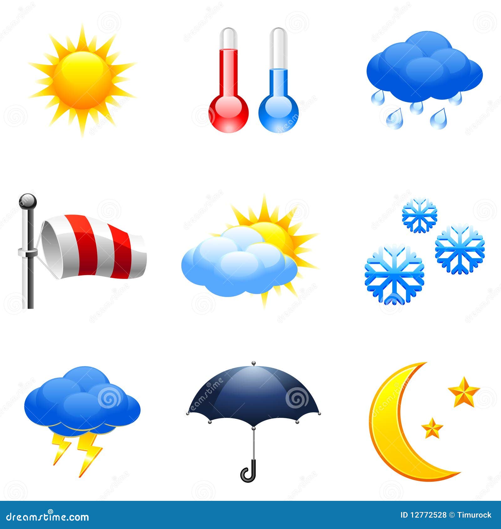 De Pictogrammen Van Het Weer. Vector Illustratie - Illustratie: 12772528