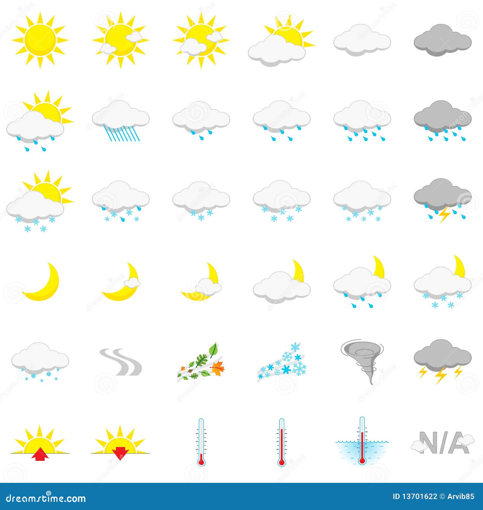 De Pictogrammen Van Het Weer Vector Illustratie - Illustratie bestaande ...