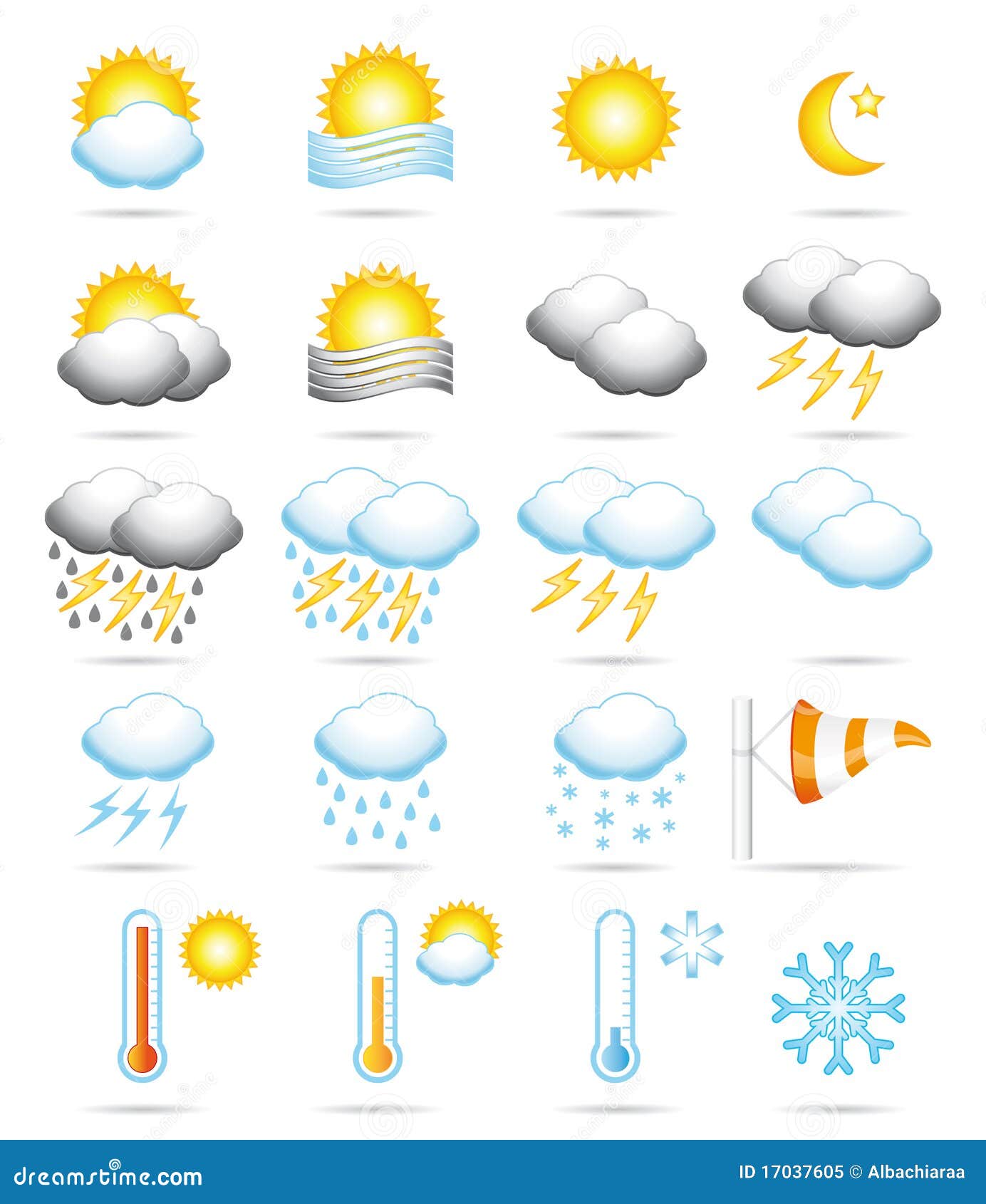 De Pictogrammen Van Het Weer. Vector Illustratie - Illustration of ...