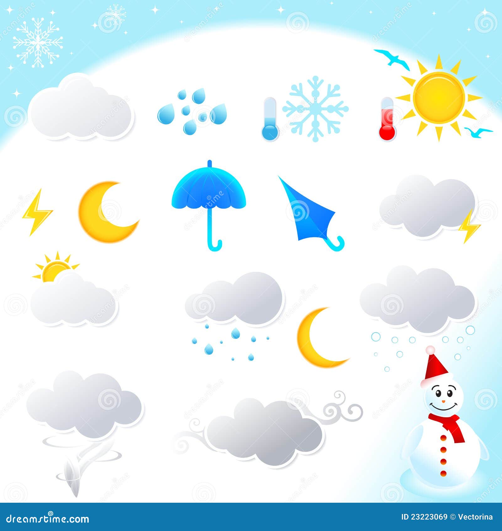 De Pictogrammen Van Het Weer Vector Illustratie - Illustration of beeld ...