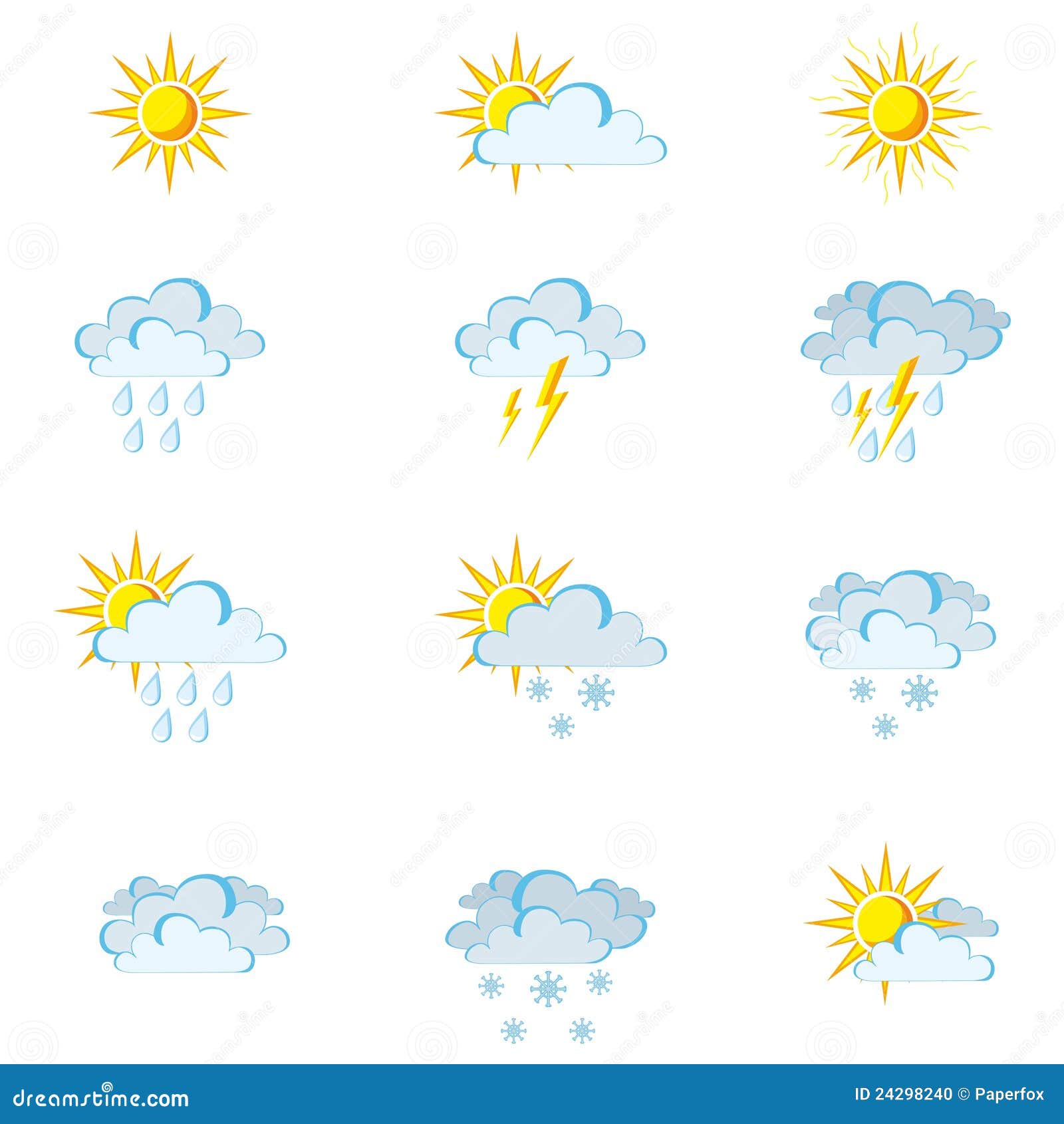 De Pictogrammen Van Het Weer Vector Illustratie - Illustratie: 24298240