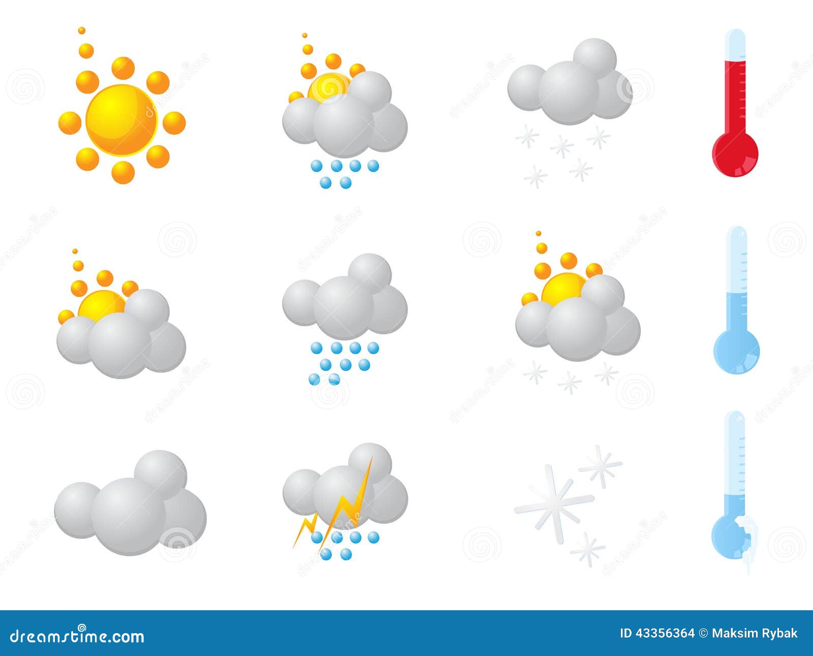 De Pictogrammen Van Het Weer Vector Illustratie - Illustration of ...