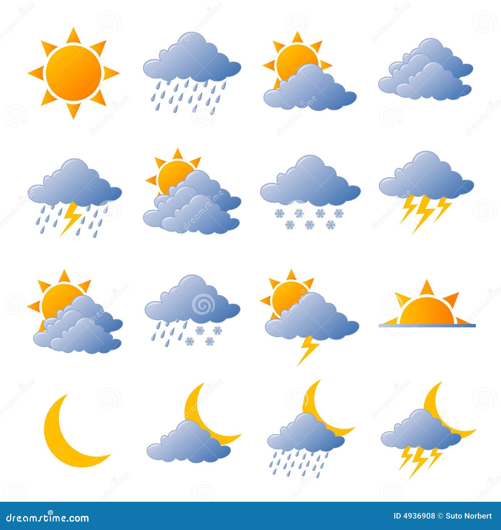 De Pictogrammen Van Het Weer Vector Illustratie - Illustration of ...