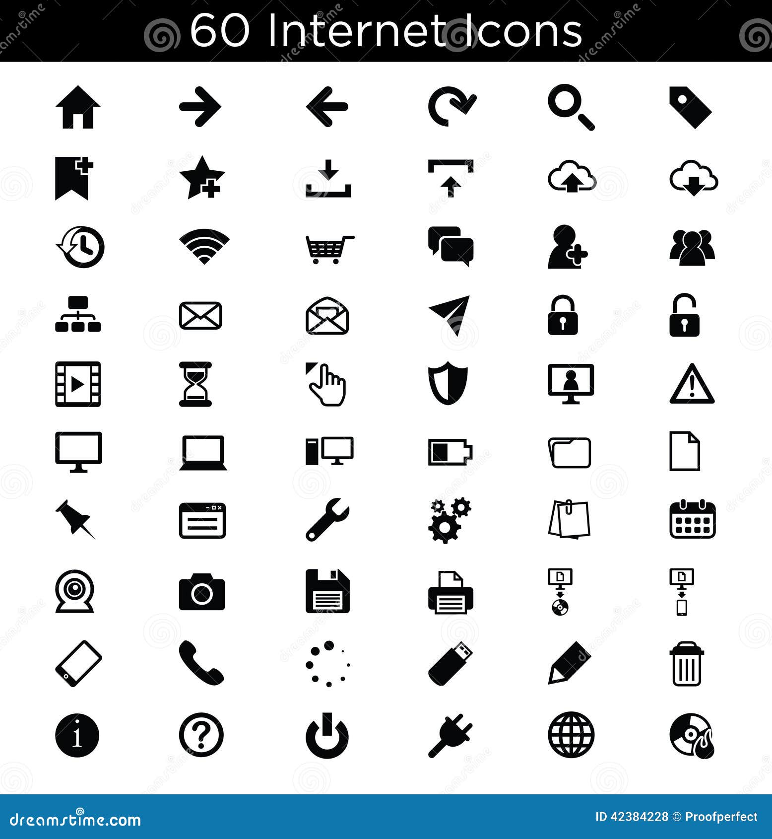 De Pictogrammen Van Internet En Van De Computer Stock Illustratie ...