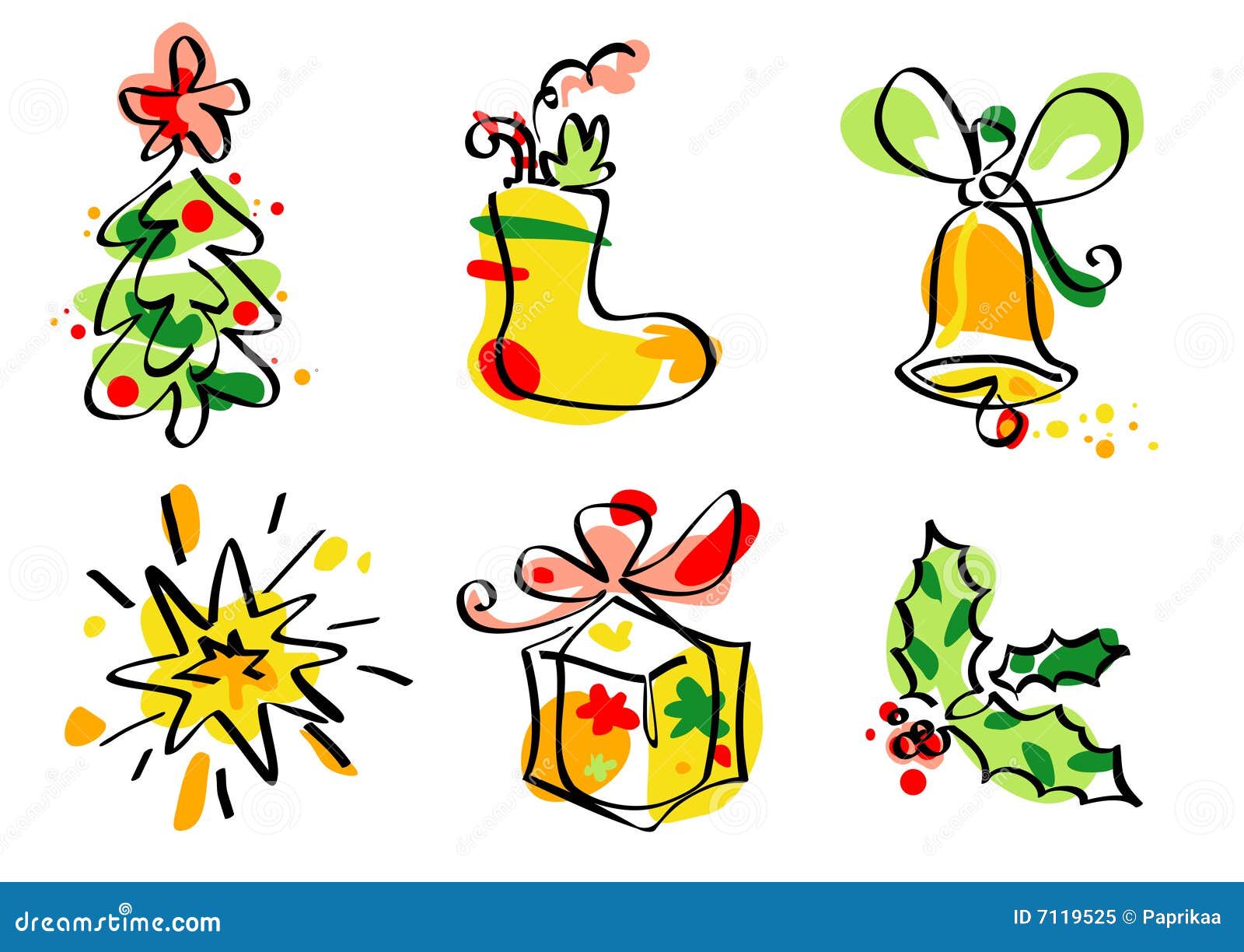 De Pictogrammen Van Kerstmis Vector Illustratie - Illustration of ster ...