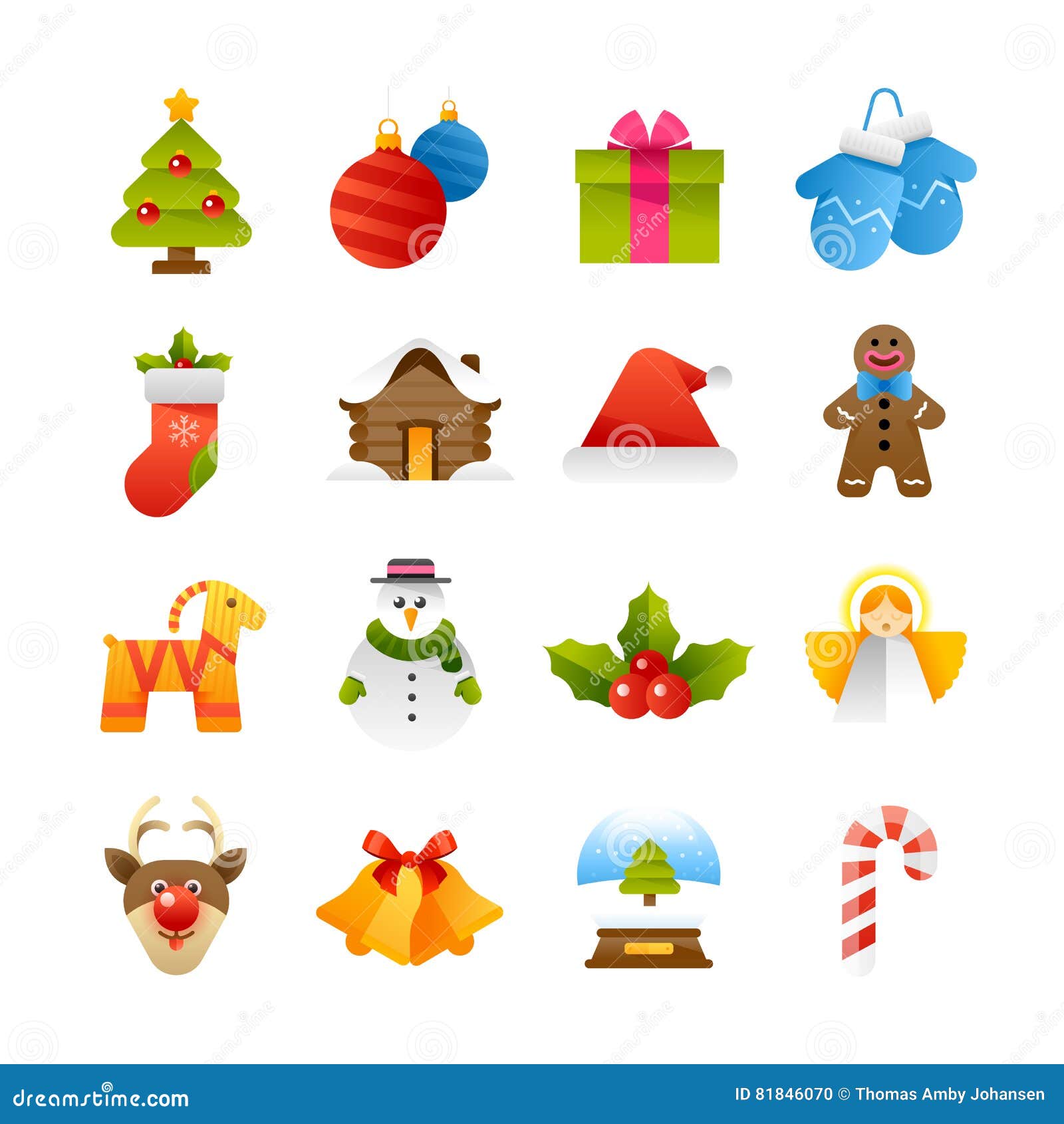 De Pictogrammen Van Kerstmis Vector Illustratie - Illustration of ...