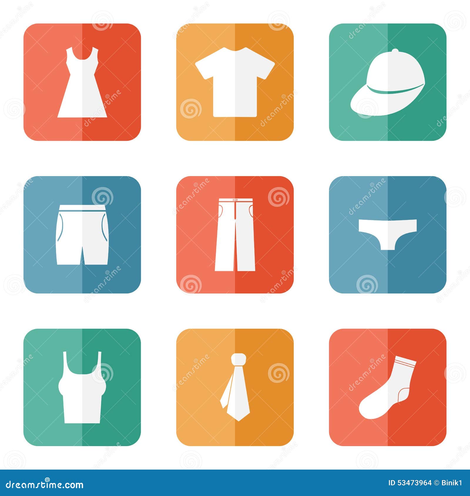 De pictogrammen van kleren vector illustratie. Illustration of kleding ...