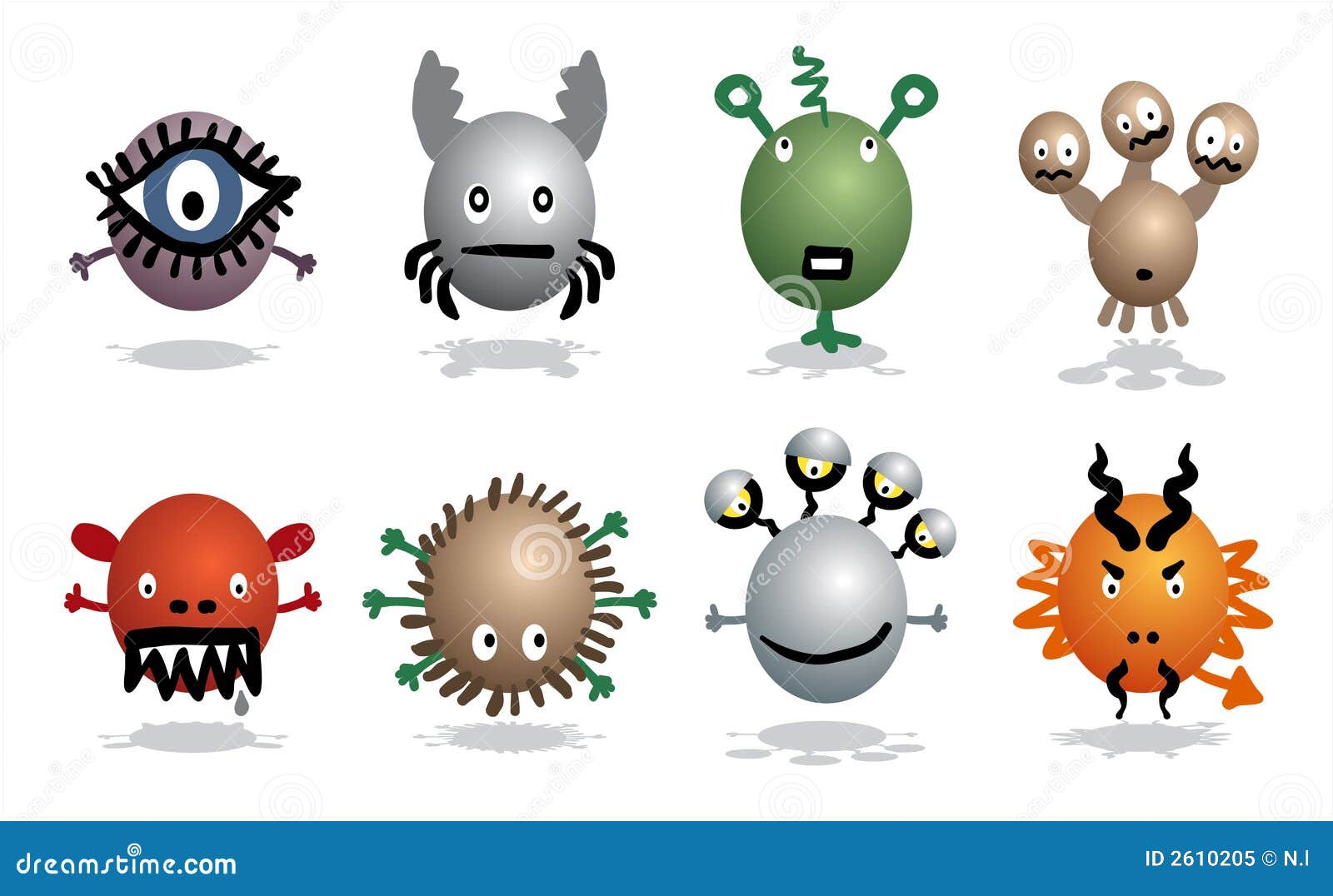 De Pictogrammen Van Monsters Stock Illustratie - Illustration of lelijk ...