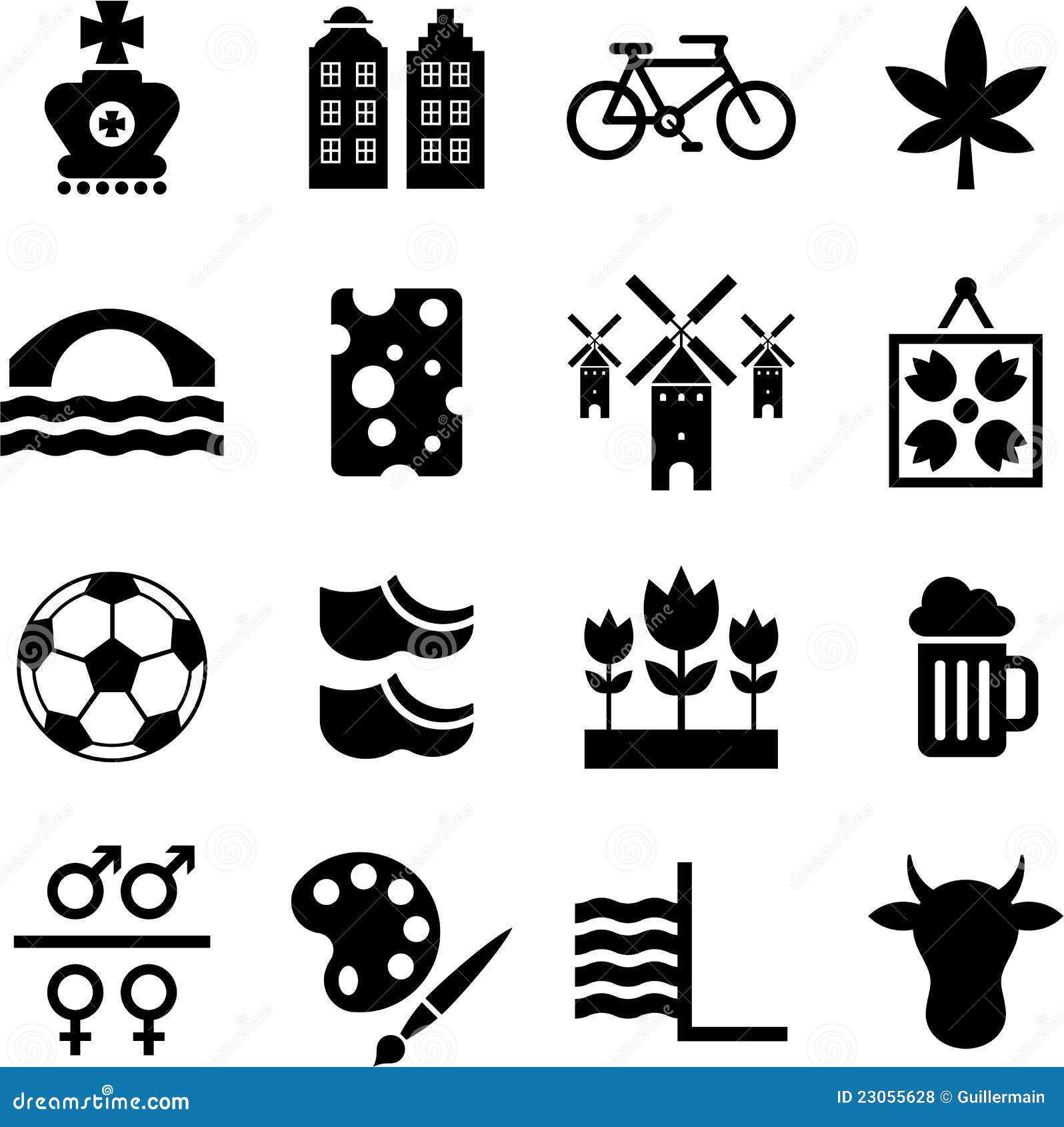 De Pictogrammen Van Nederland Vector Illustratie - Illustration of ...