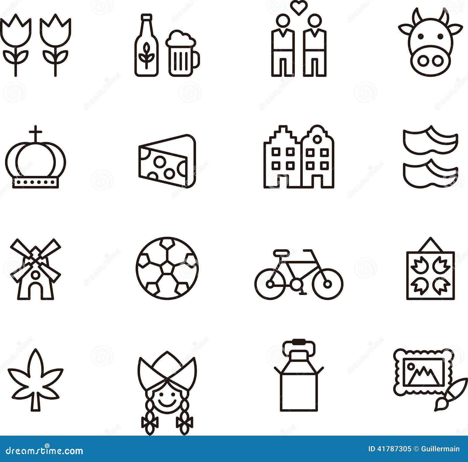 De Pictogrammen Van Nederland Vector Illustratie - Illustration of ...