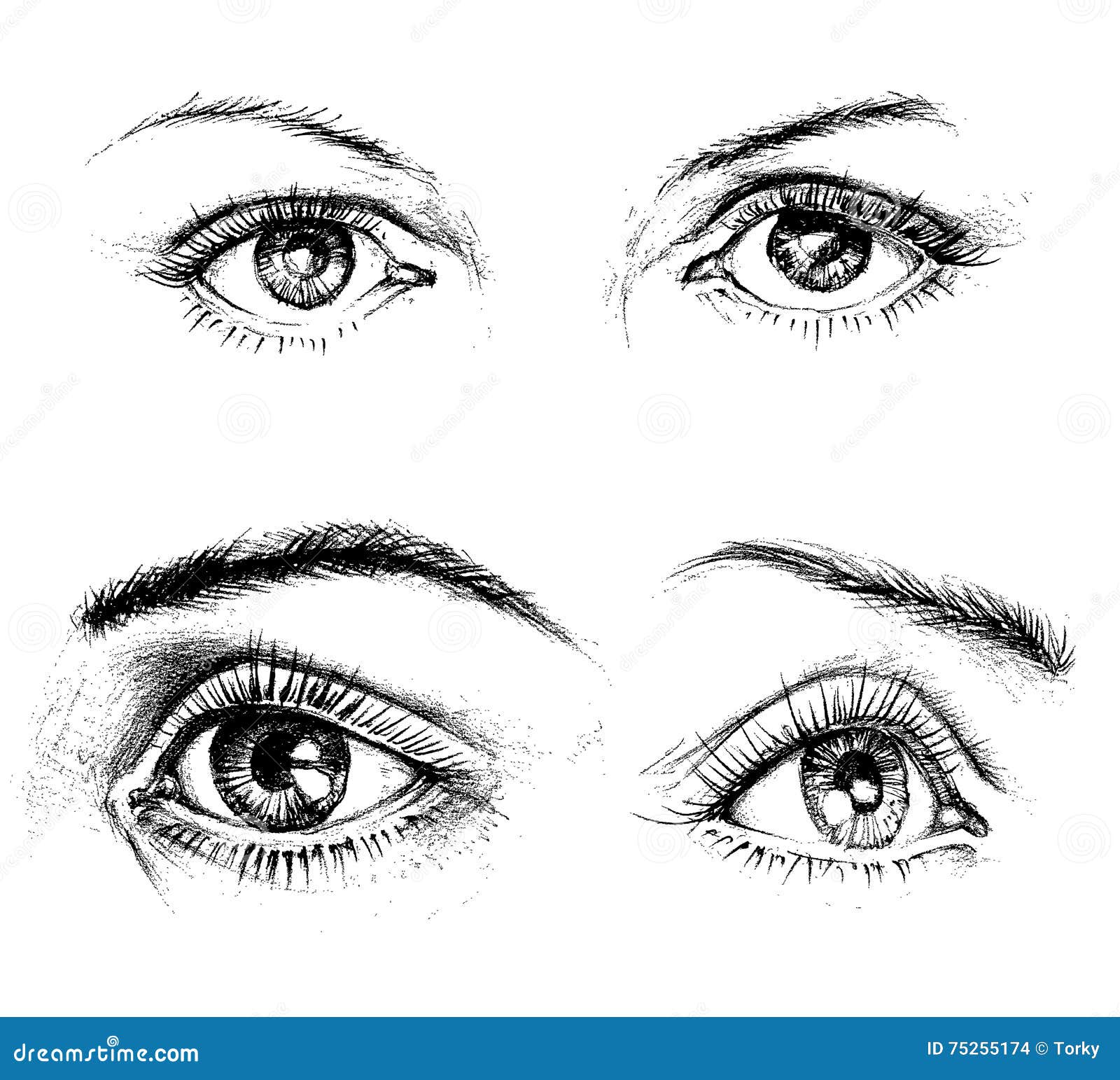 De pictogrammen van ogen vector illustratie. Illustration of tekening ...