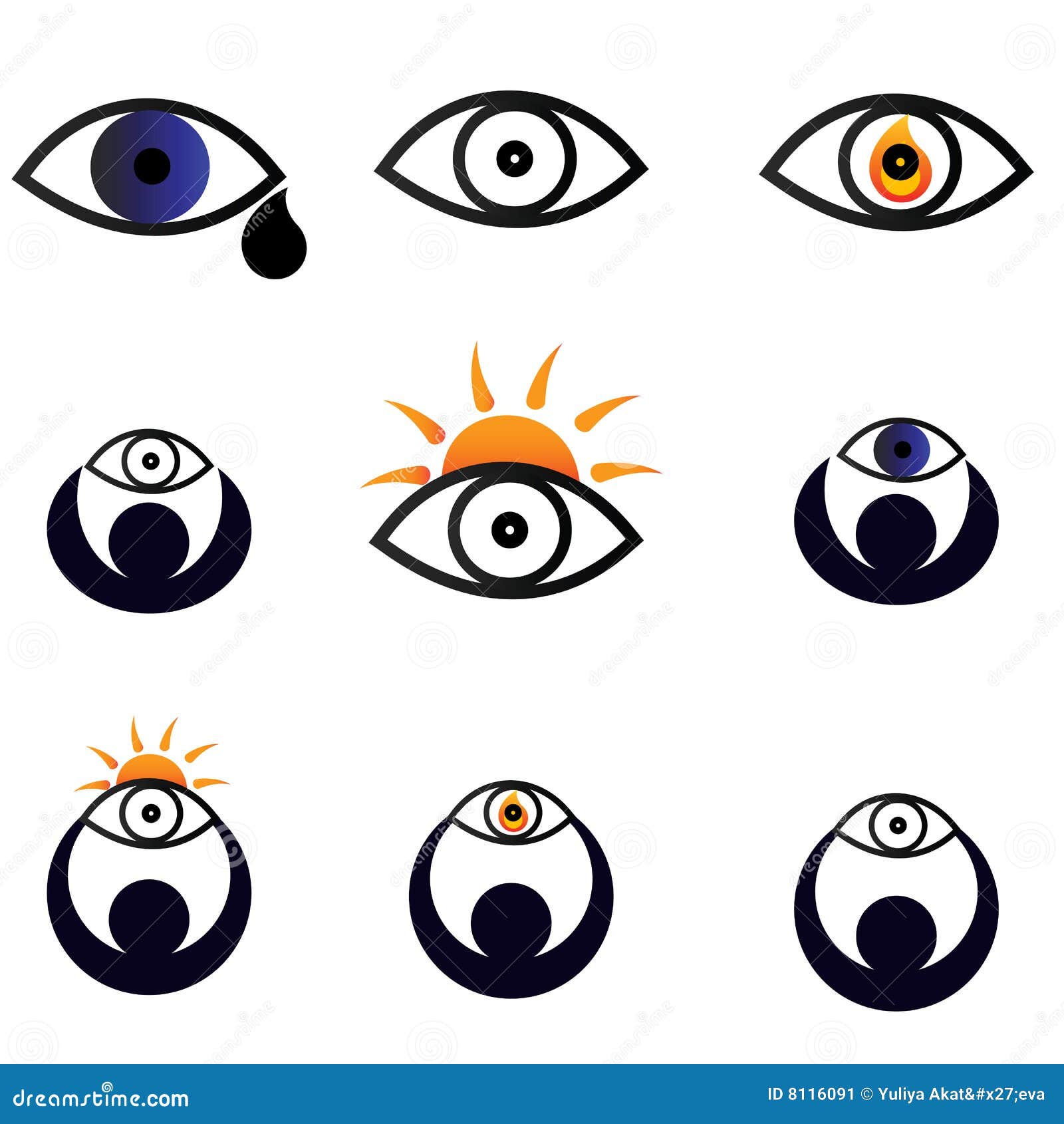 De pictogrammen van ogen vector illustratie. Illustration of mensen ...