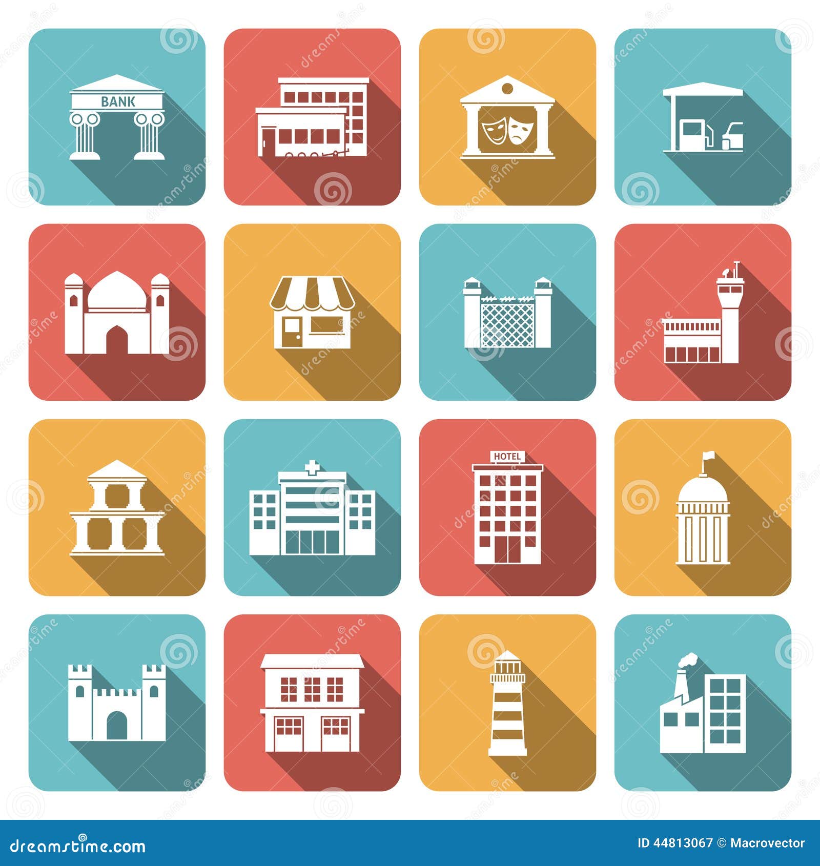 De Pictogrammen Van Overheidsgebouwen Vector Illustratie - Illustration ...