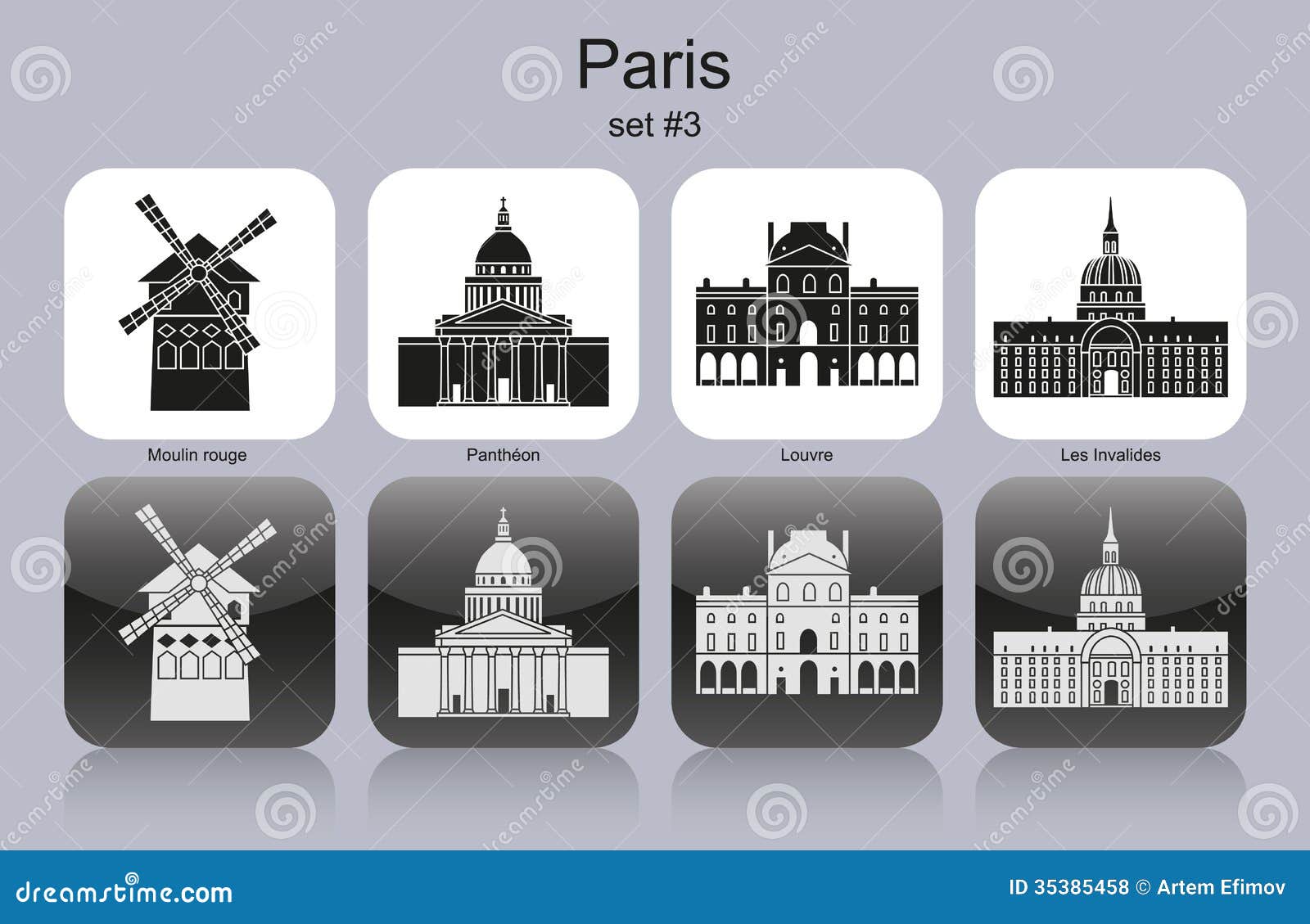 De pictogrammen van Parijs vector illustratie. Illustration of erfenis ...