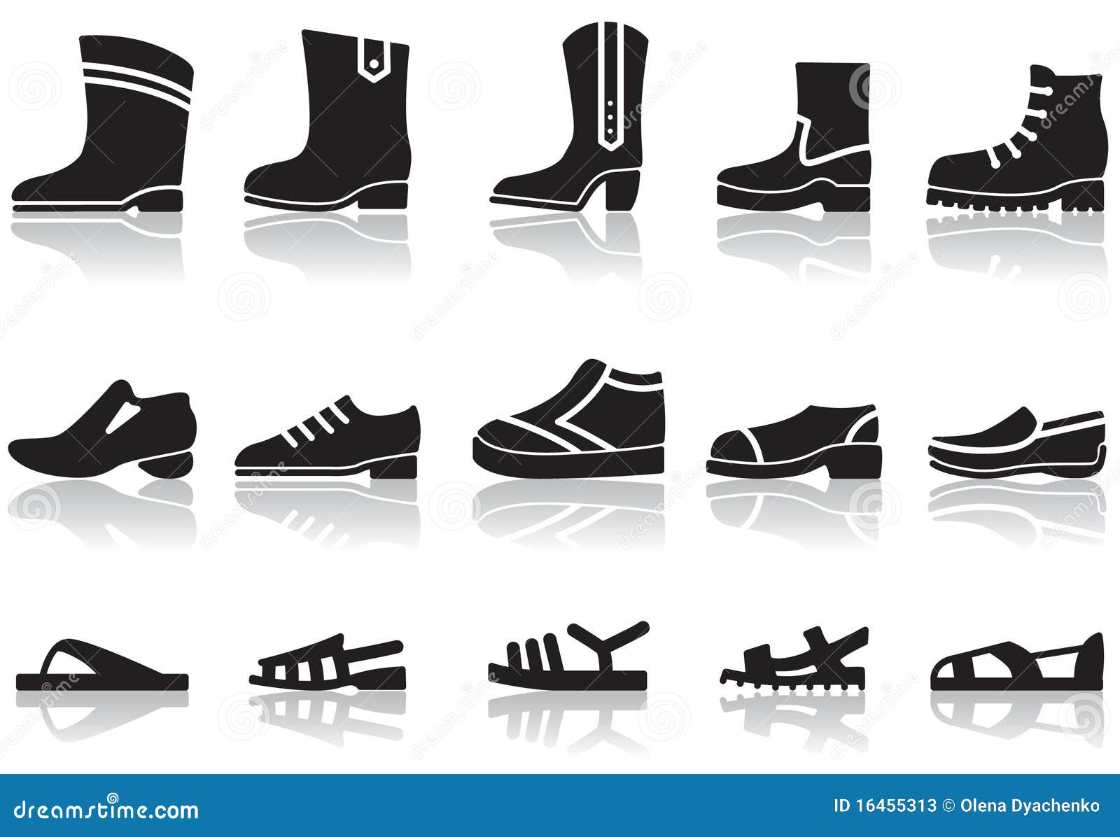 De Pictogrammen Van Schoenen Vector Illustratie - Illustration of ...