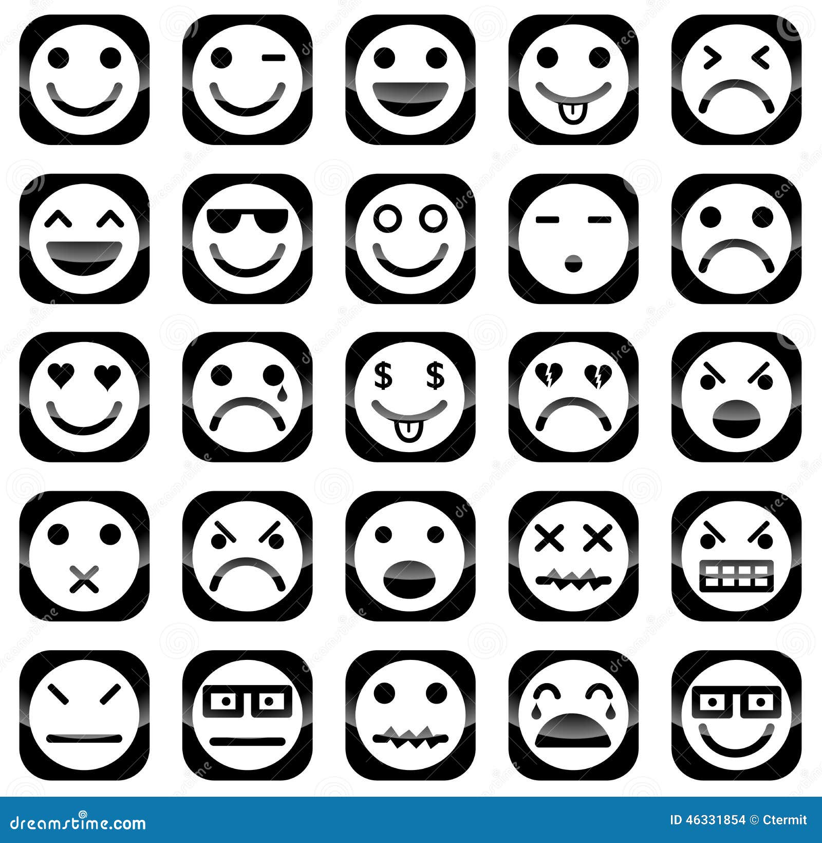 De pictogrammen van Smiley vector illustratie. Illustration of geluk ...
