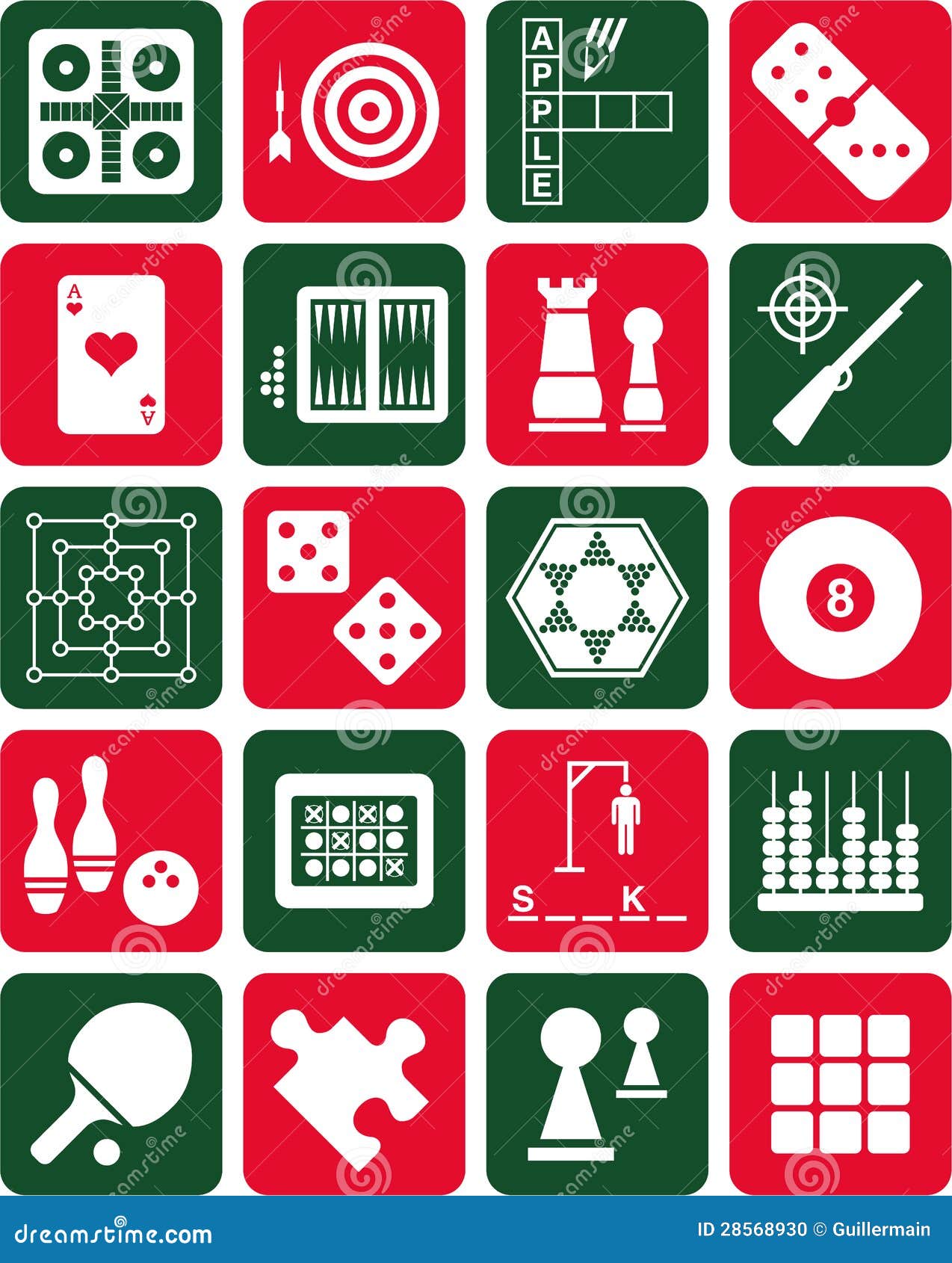 De pictogrammen van spelen vector illustratie. Illustration of ...