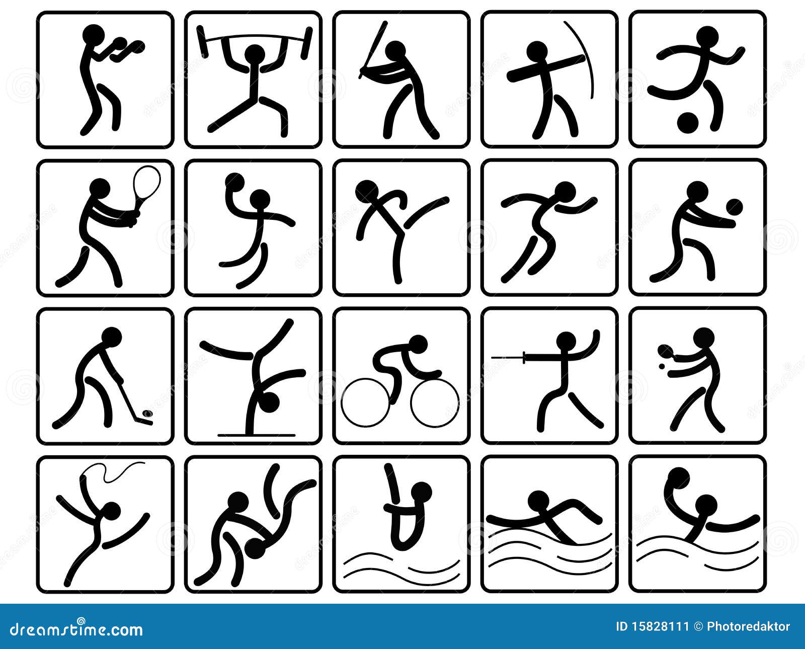 De Pictogrammen Van Sporten Stock Illustratie - Illustration of ...