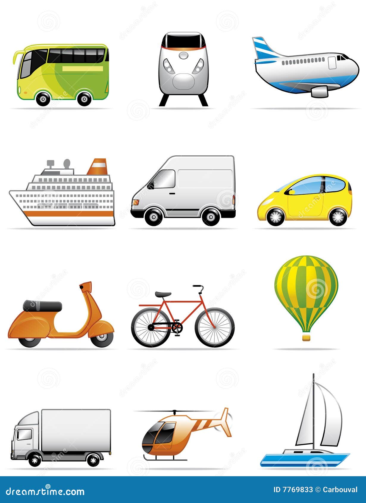 De Pictogrammen Van Voertuigen Vector Illustratie - Illustration of ...