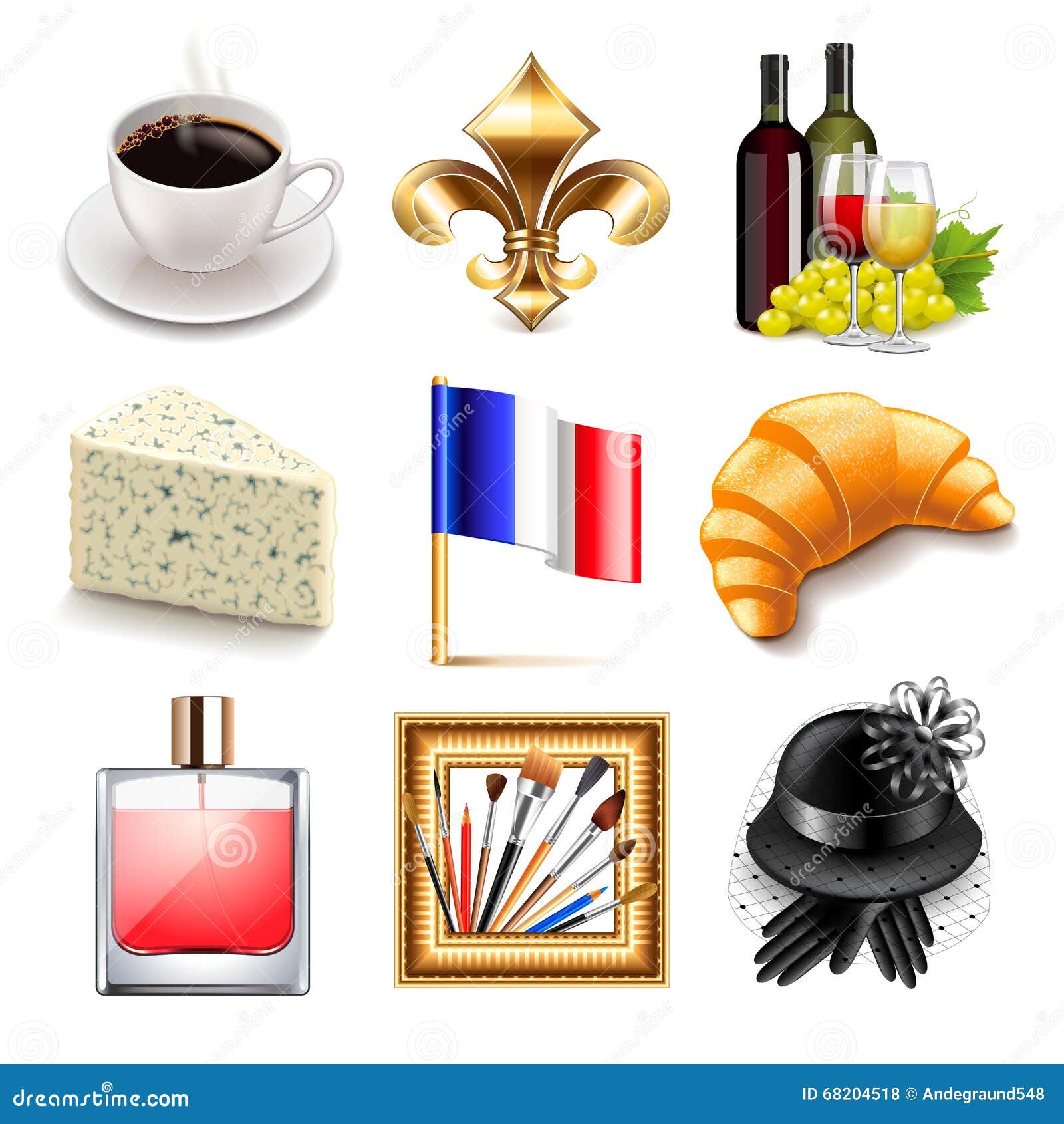De Pictogrammen Vectorreeks Van Frankrijk Vector Illustratie ...
