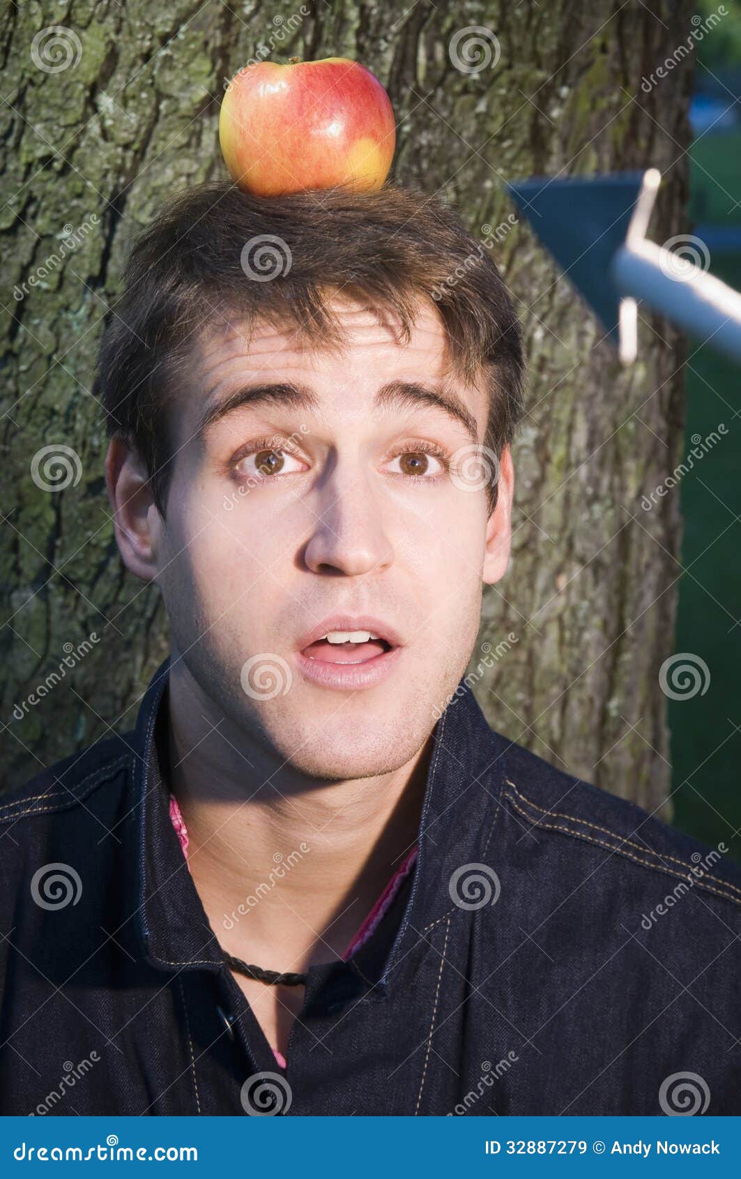 De Pijl Raakte Appel Op Hoofd Stock Afbeelding - Image of ernstig ...