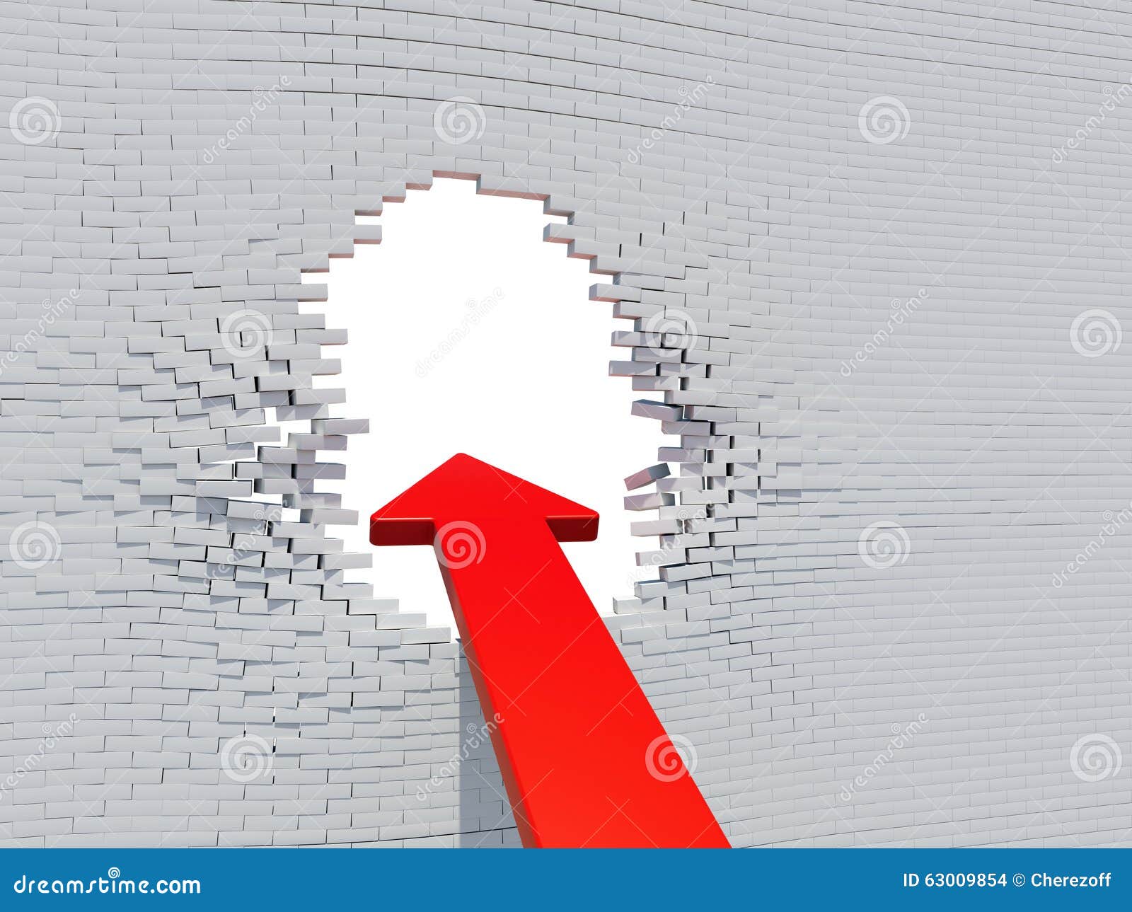 De Pijl Van De Muurneerstorting Met Wit Gat Stock Illustratie ...
