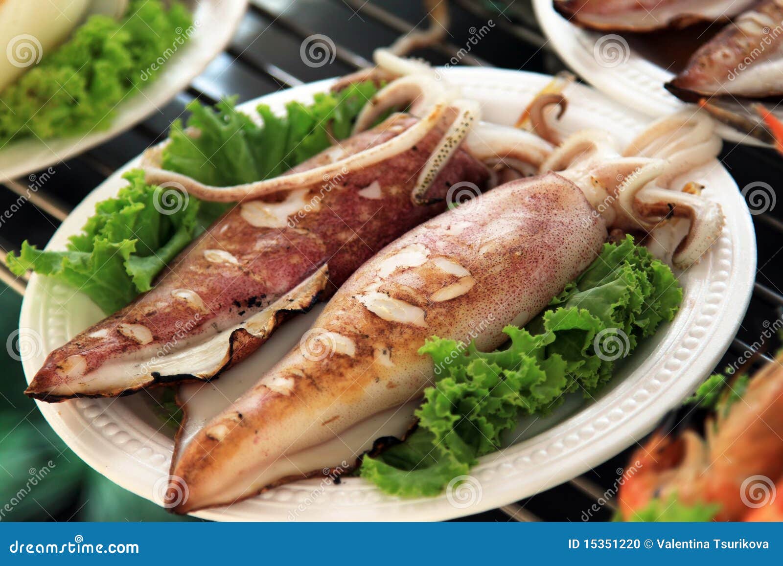 De Pijlinktvis Van De Grill Stock Foto - Image of pijlinktvis, proteïne ...