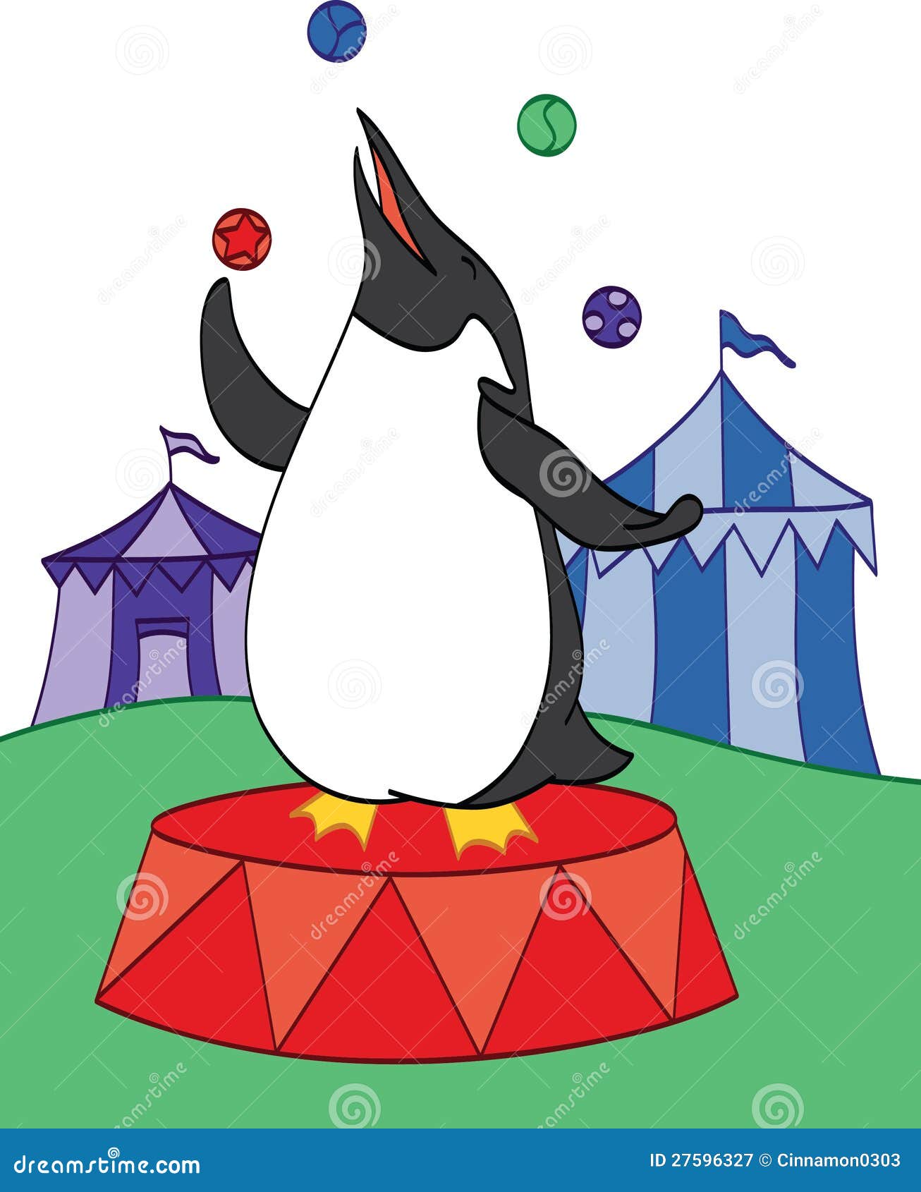 De Pinguïn van het circus vector illustratie. Illustration of groen ...