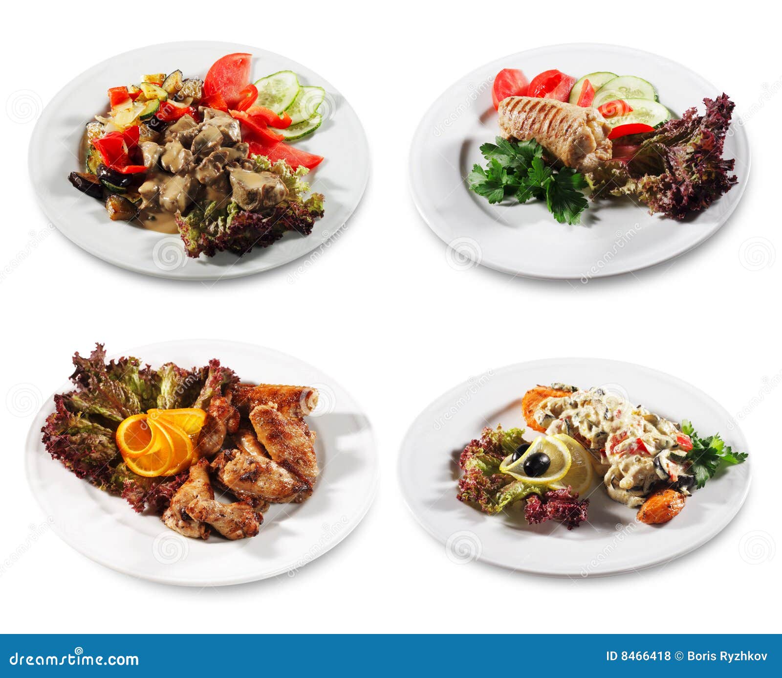 De Plaat Van Het Vlees En Van Vissen Stock Foto - Image of voedsel ...