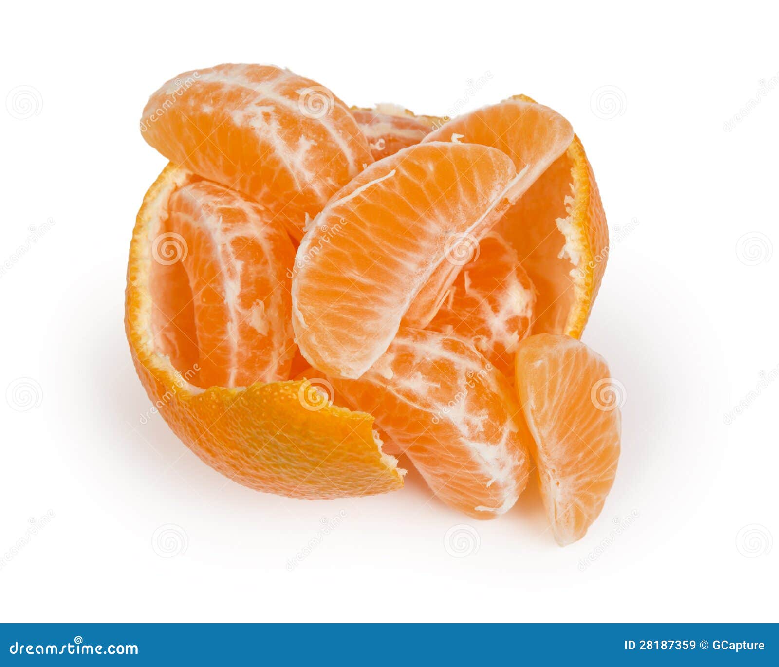 De Plakken Van De Mandarijn in Schil Stock Afbeelding - Image of ...