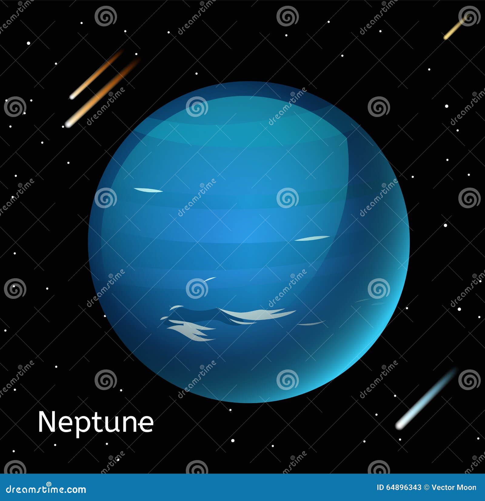 De Planeet 3d Vectorillustratie Van Neptunus Vector Illustratie ...