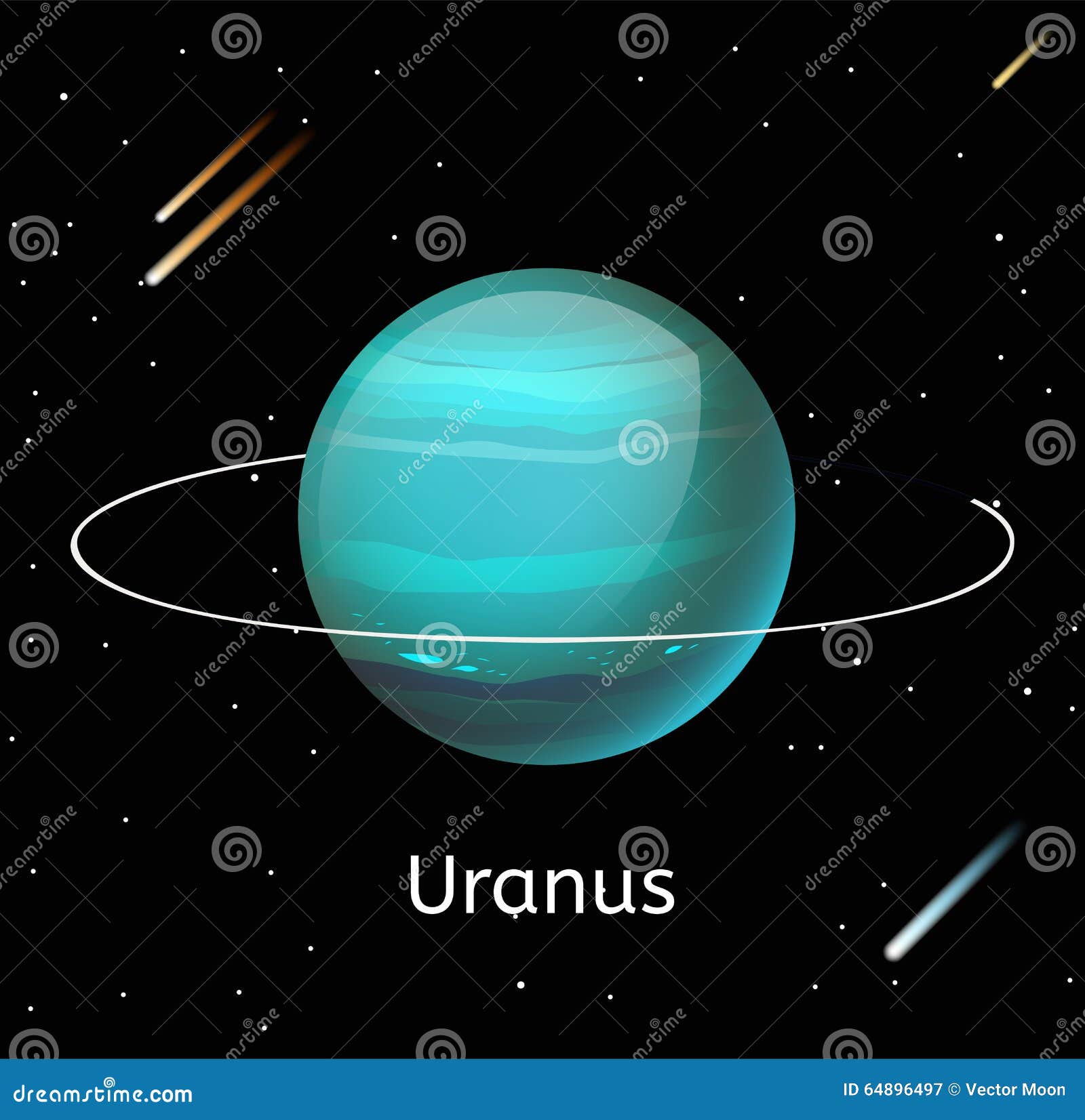 De Planeet 3d Vectorillustratie Van Uranus Vector Illustratie ...